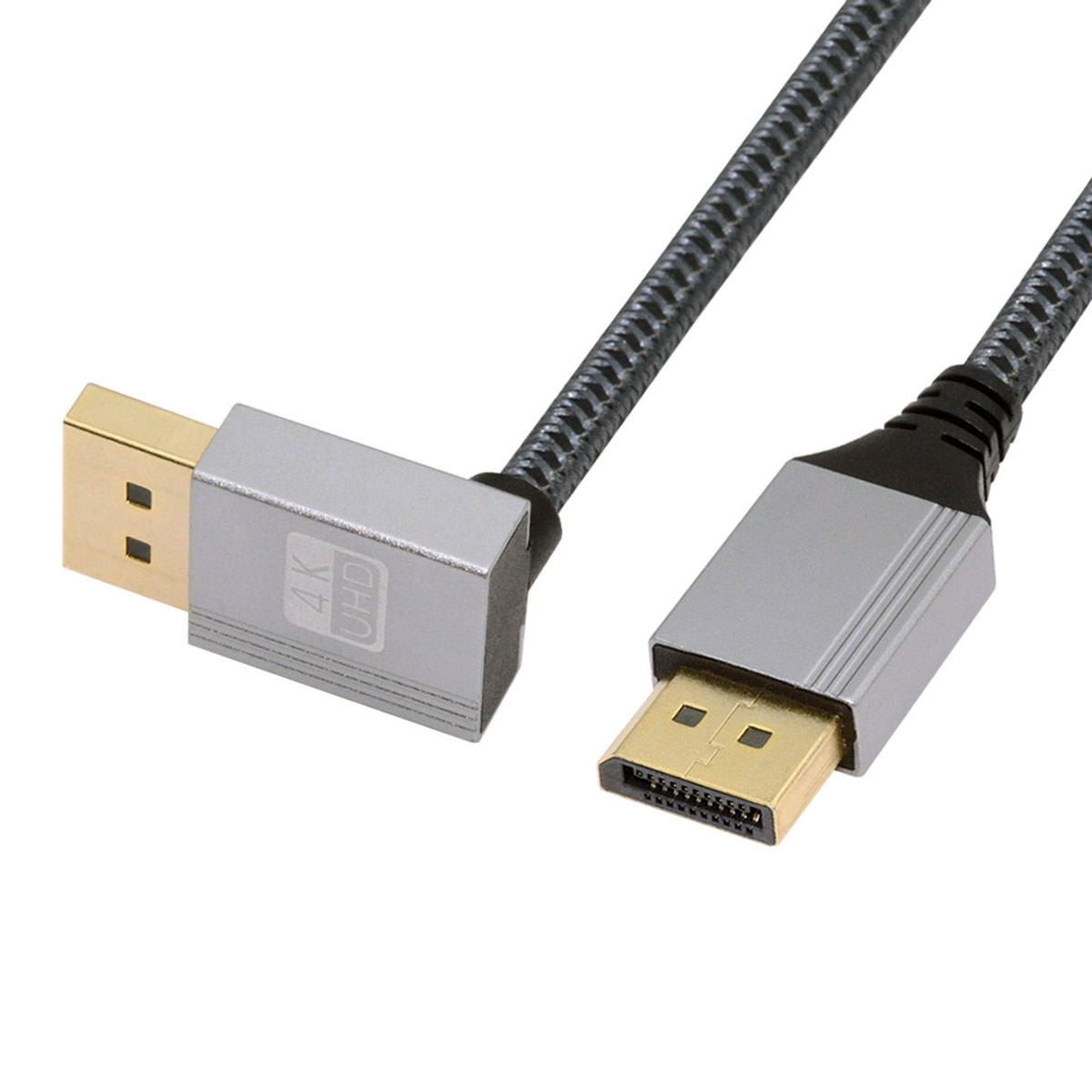 JSER 100cm Down Angled DisplayPort DP to DP Cable 4K 60hz Cable Silver ...
