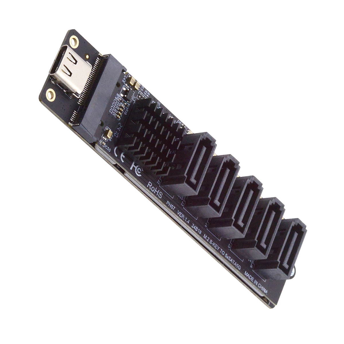 JSER 10Gbps USB-C Type-C to NGFF Key B+M SATA 6Gbps 5 Ports Adapter ...