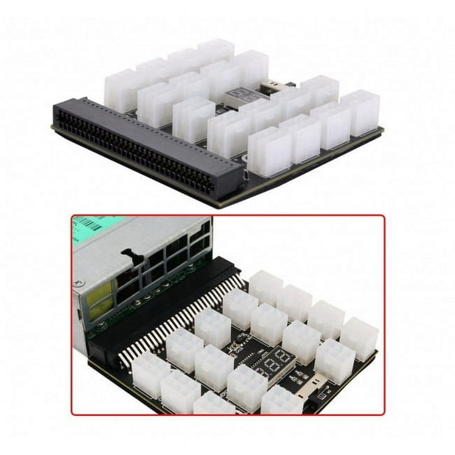 JSER 1200W Server PSU Power Supply Breakout Board Adapter with 17 Ports ...