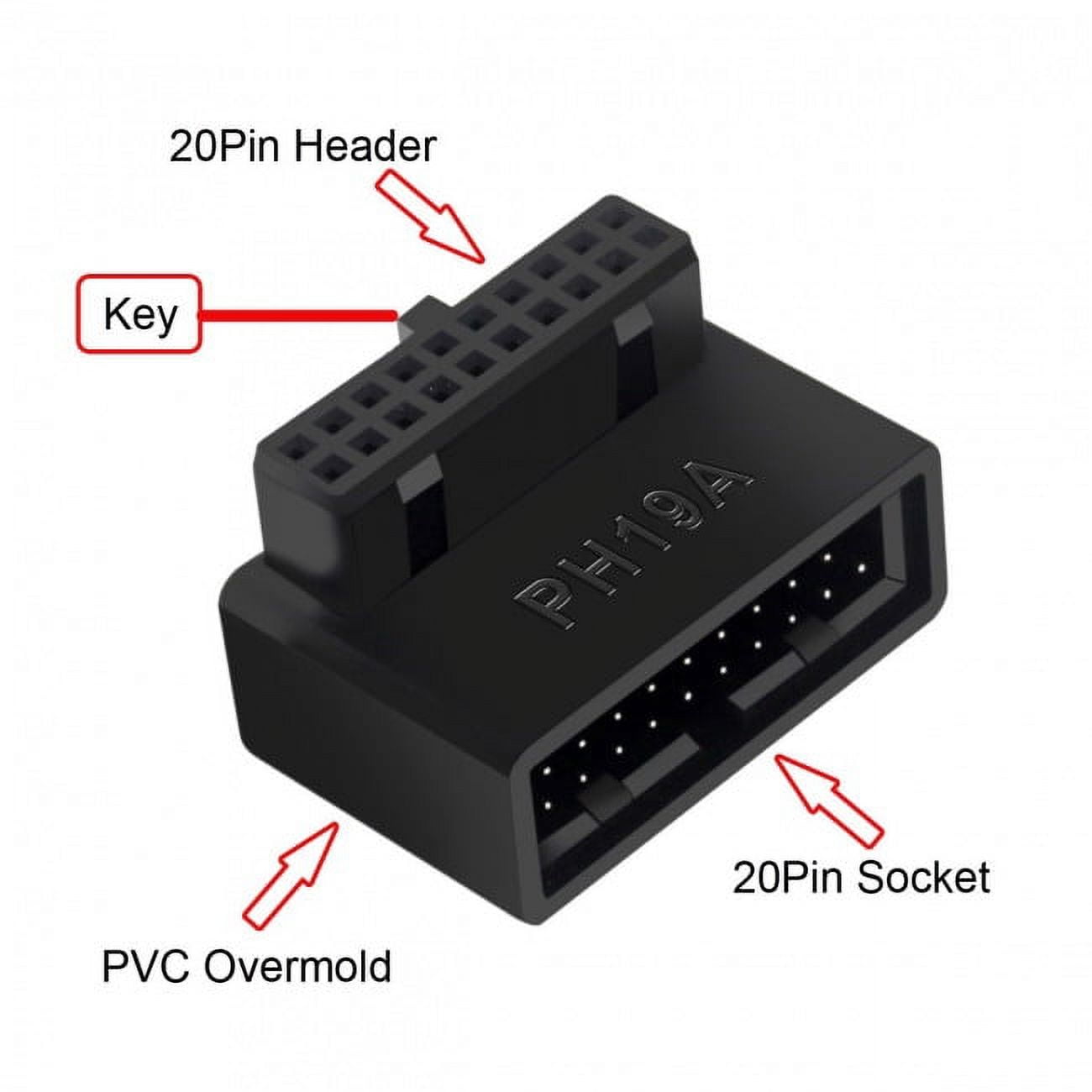 JSER 1Set USB 3.0 20pin Male to Female Extension Adapter Up Down Angled ...
