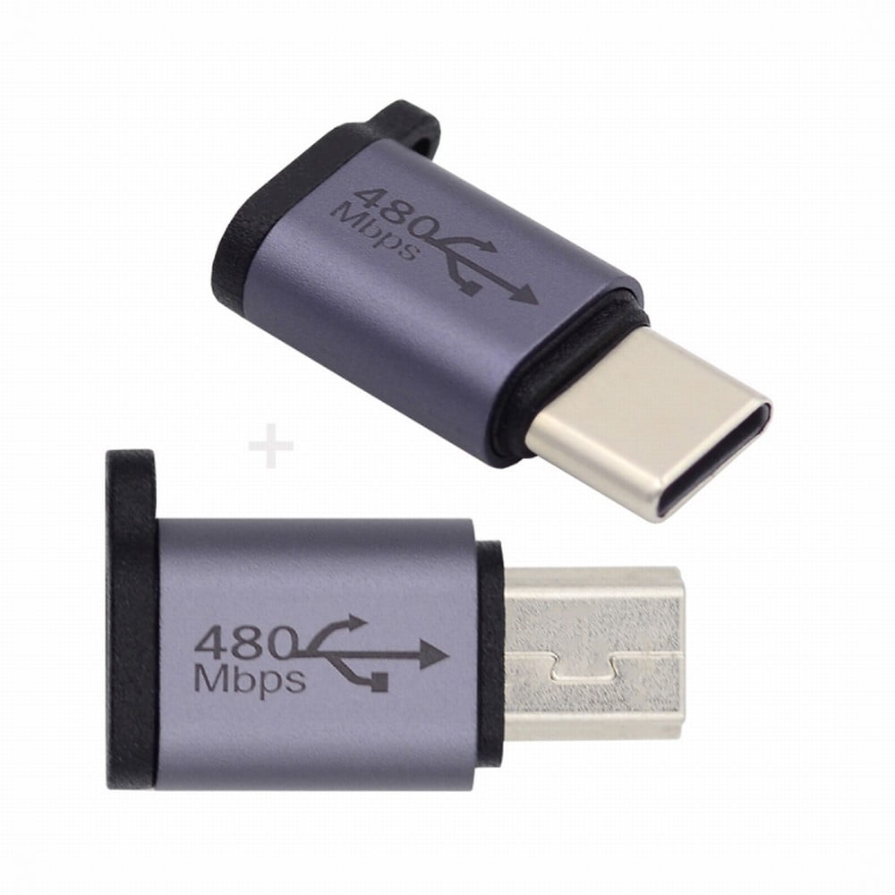 JSER 2pcs/lot USB2.0 Micro Female to Mini USB Type-C USB-C Male Power ...