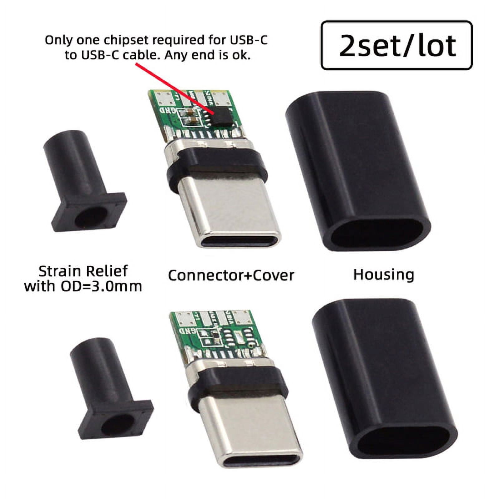 JSER 2sets/lot DIY OEM 24pin Connector Plug USB Type C USB-C Male to USB-C Male 100W PD USB2.0 ...