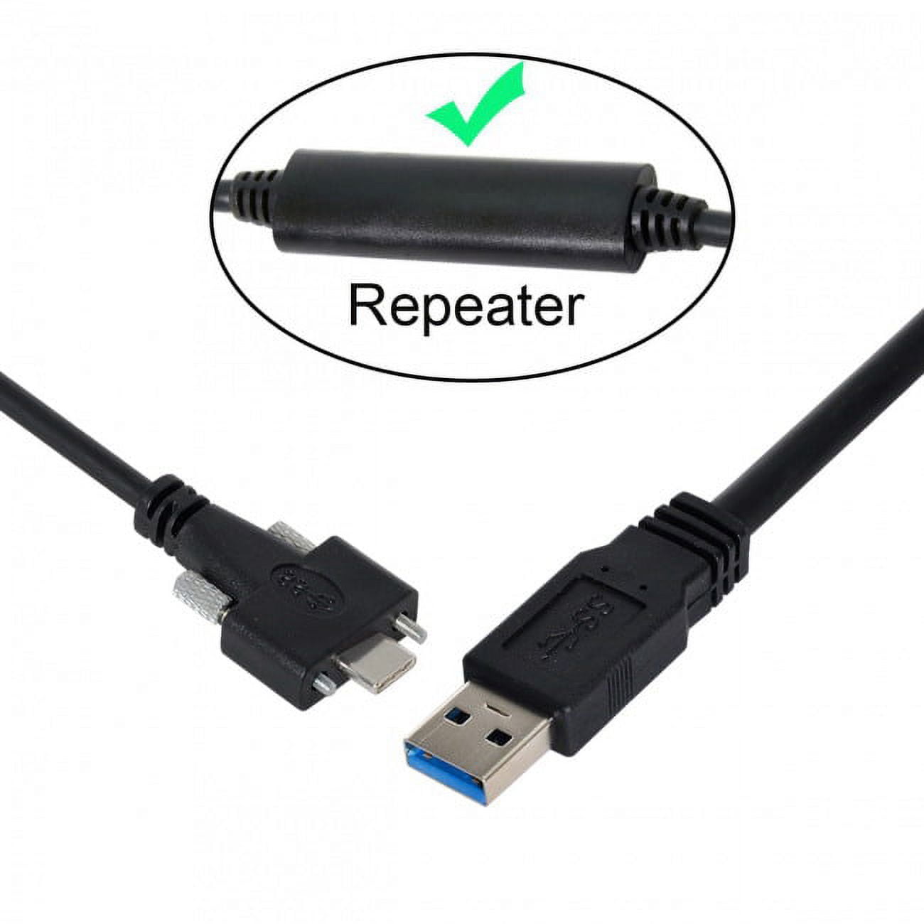 JSER 5 Meters USB 3.1 Type-C Dual Screws Locking to Standard USB3.0 ...