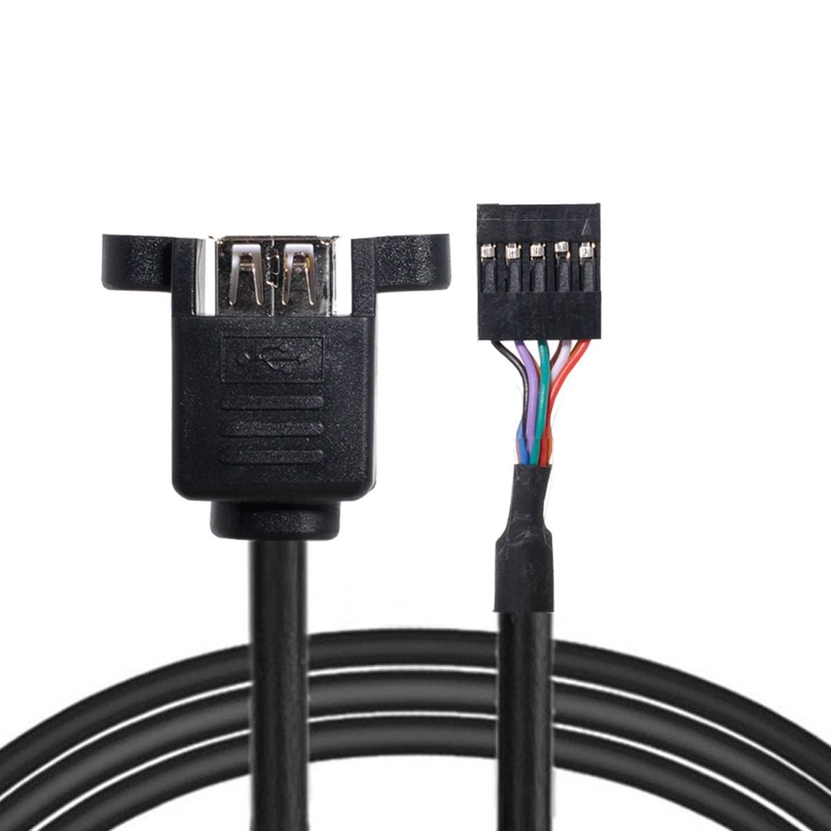 JSER 50cm Stackable Dual USB 2.0 A Type Female to Motherboard 9 Pin ...