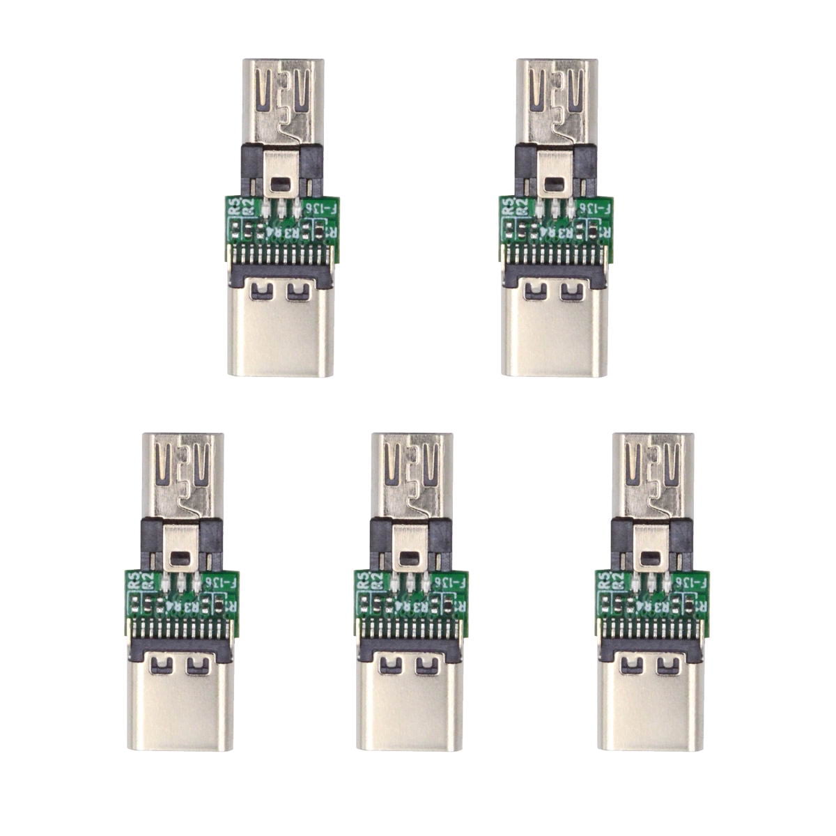 JSER 5pcs/lot Micro USB 2.0 5Pin Male Connector to USB Type-C Female ...