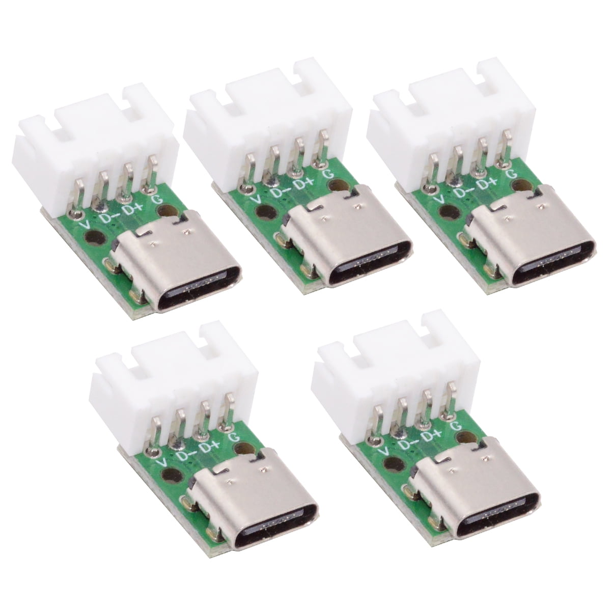 JSER 5pcs/set DIY OEM Type C Female Socket Connector to 4Pin Pitch=2 ...