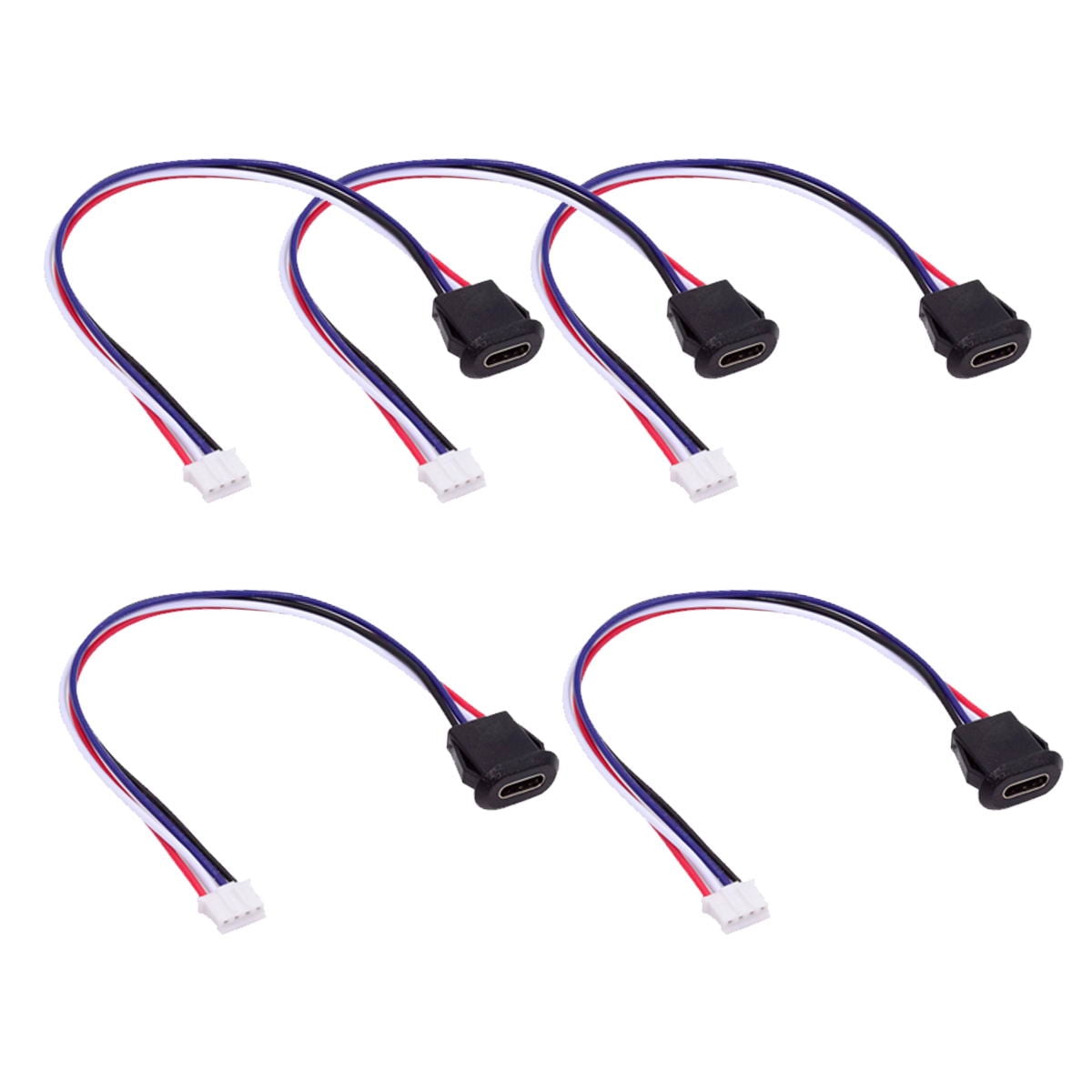 JSER 5pcs/set DIY OEM Type C Female Socket to 4Pin Header Cable Pitch=2 ...