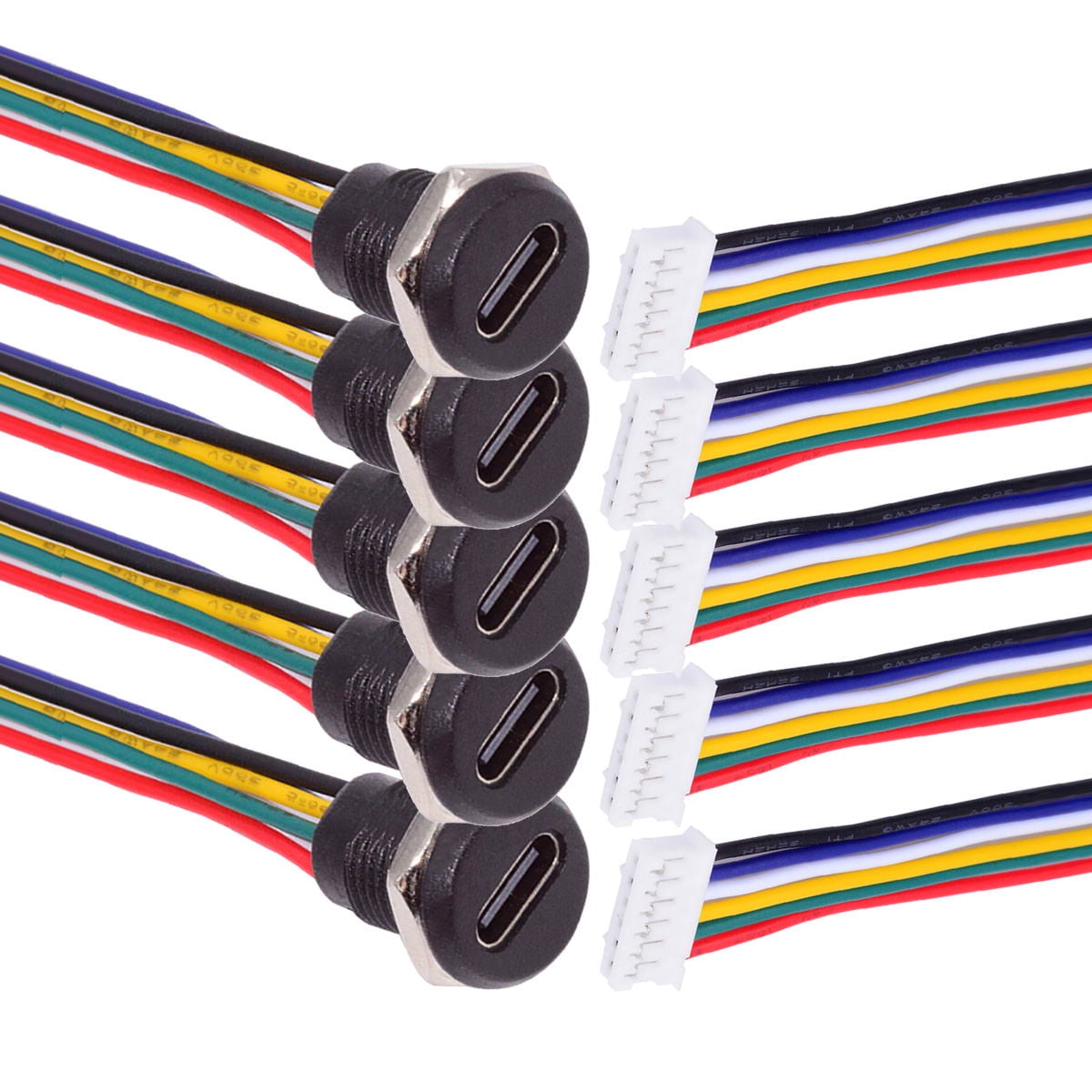 JSER 5pcs/set DIY OEM Type C Female Socket to 6Pin Header Cable Pitch=2 ...