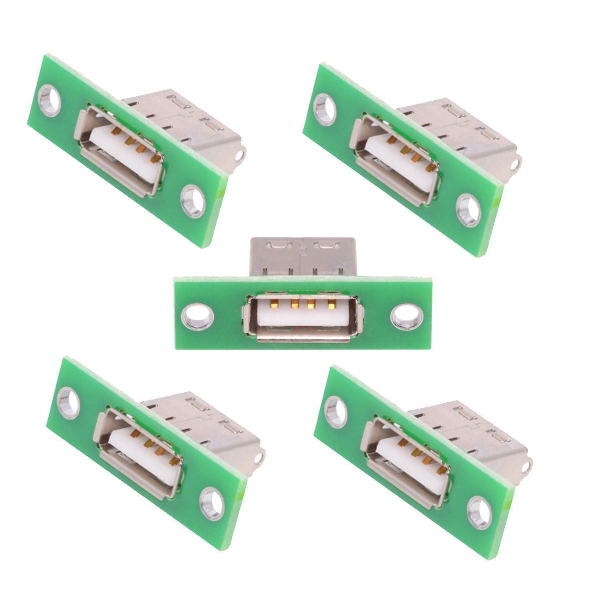 JSER 5pcs/set DIY OEM USB Type-A Female Socket Connector with Panel ...