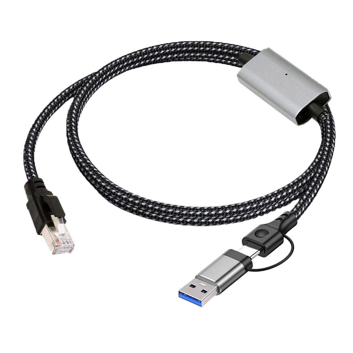 JSER Combo USB Type-A & Type-C USB-C to Ethernet Cable URJ45 Male Cord ...