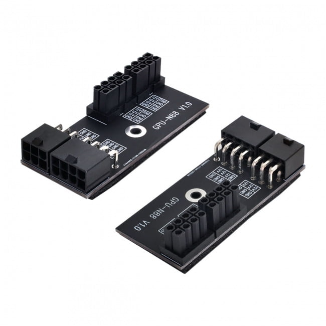 JSER Dual ATX 8Pin Female to 6+8pin Male 180 Degree Angled Power ...