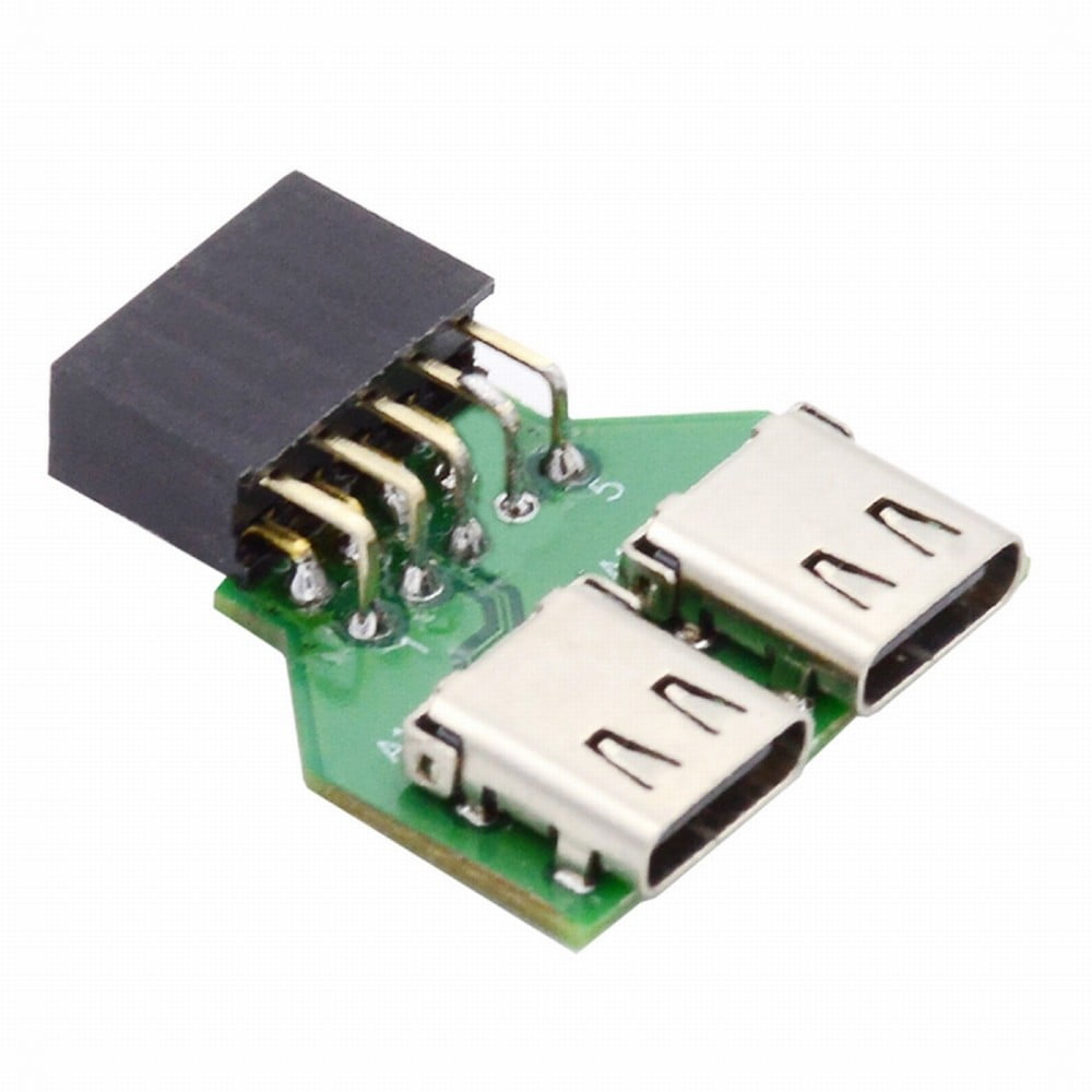 JSER Dual Ports USB 3.1 Type C USB-C Female to USB 2.0 Motherboard 9pin ...