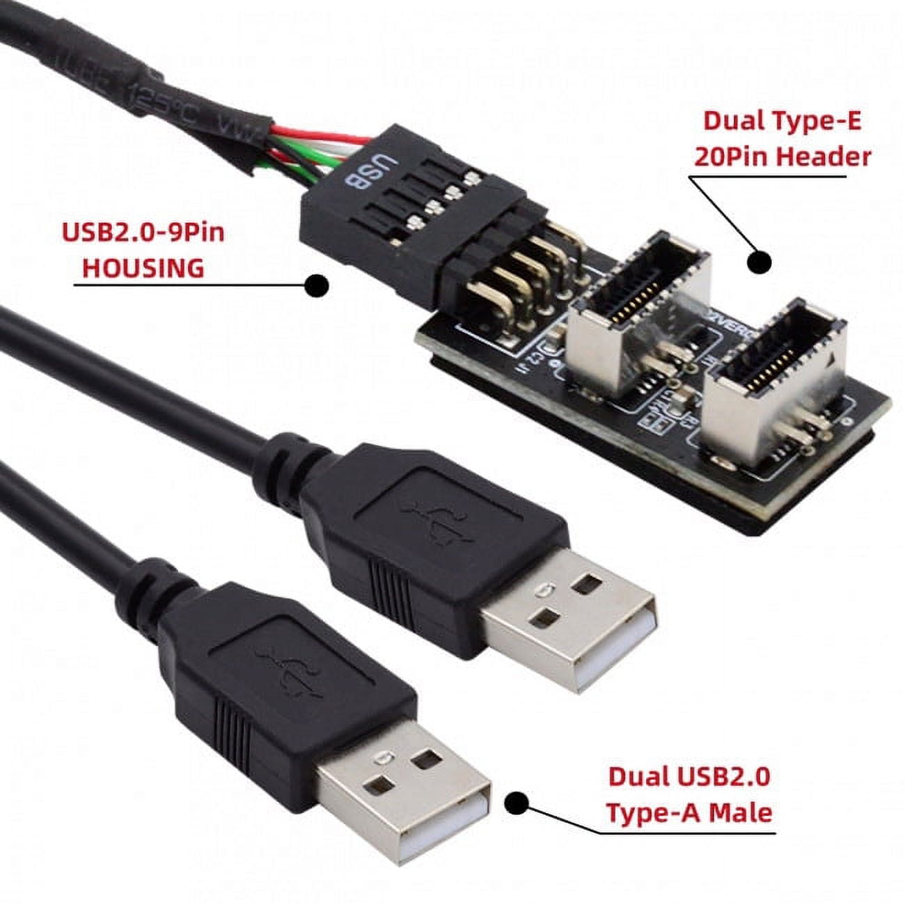 JSER Dual USB 3.1 Front Panel Socket Key-A Type-E to USB 2.0 Type-A ...