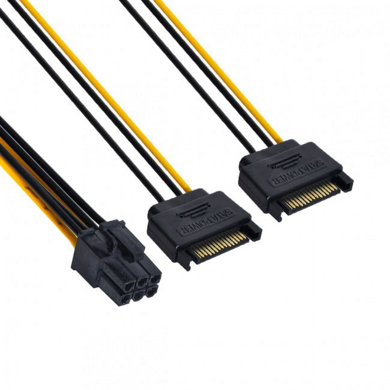 JSER Dual two SATA 15 Pin Male M to PCI-e Express Card 6 Pin Female ...