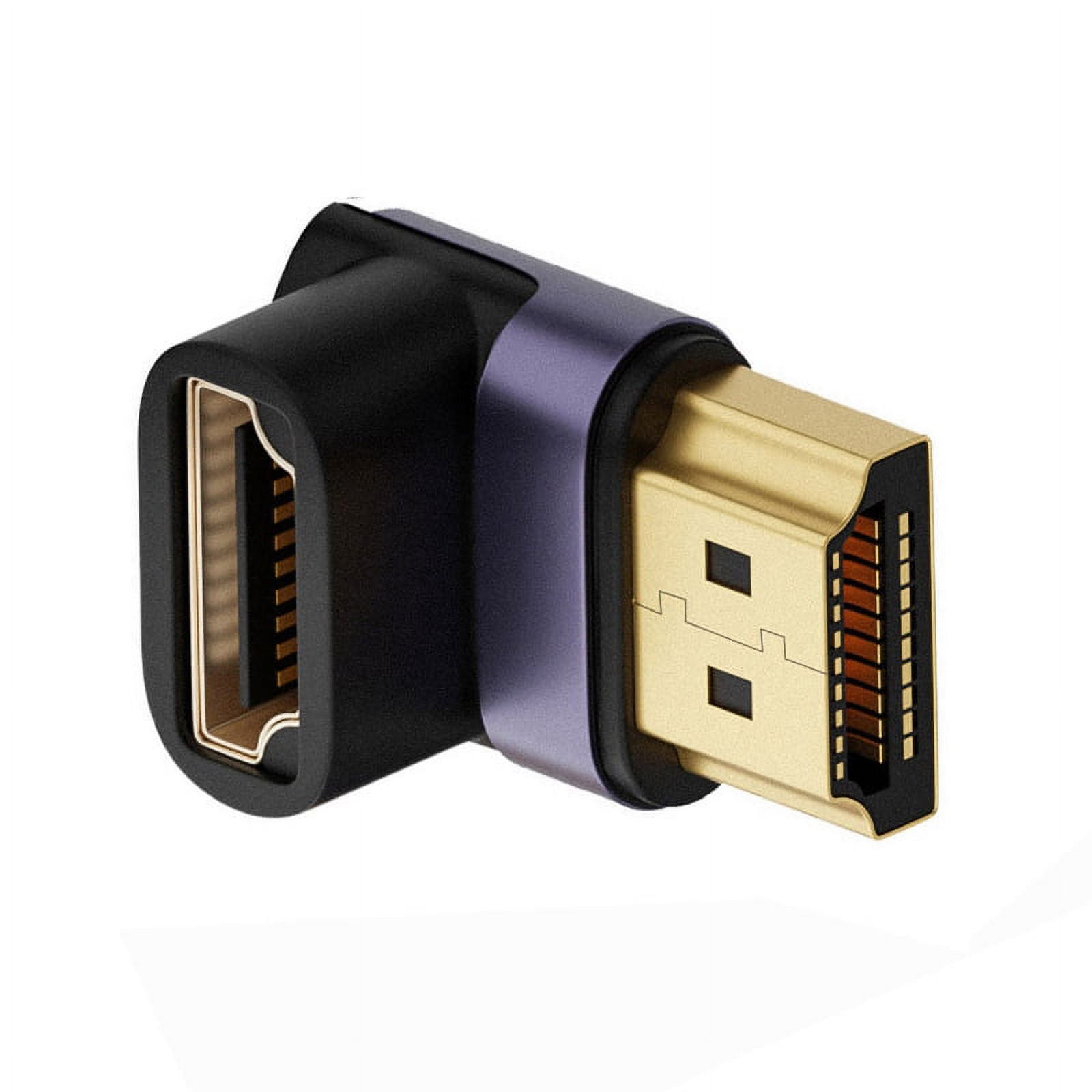 JSER HDMI Male to HDMI 2.1 Female Vertical 90 Degree Down Angled UHD ...