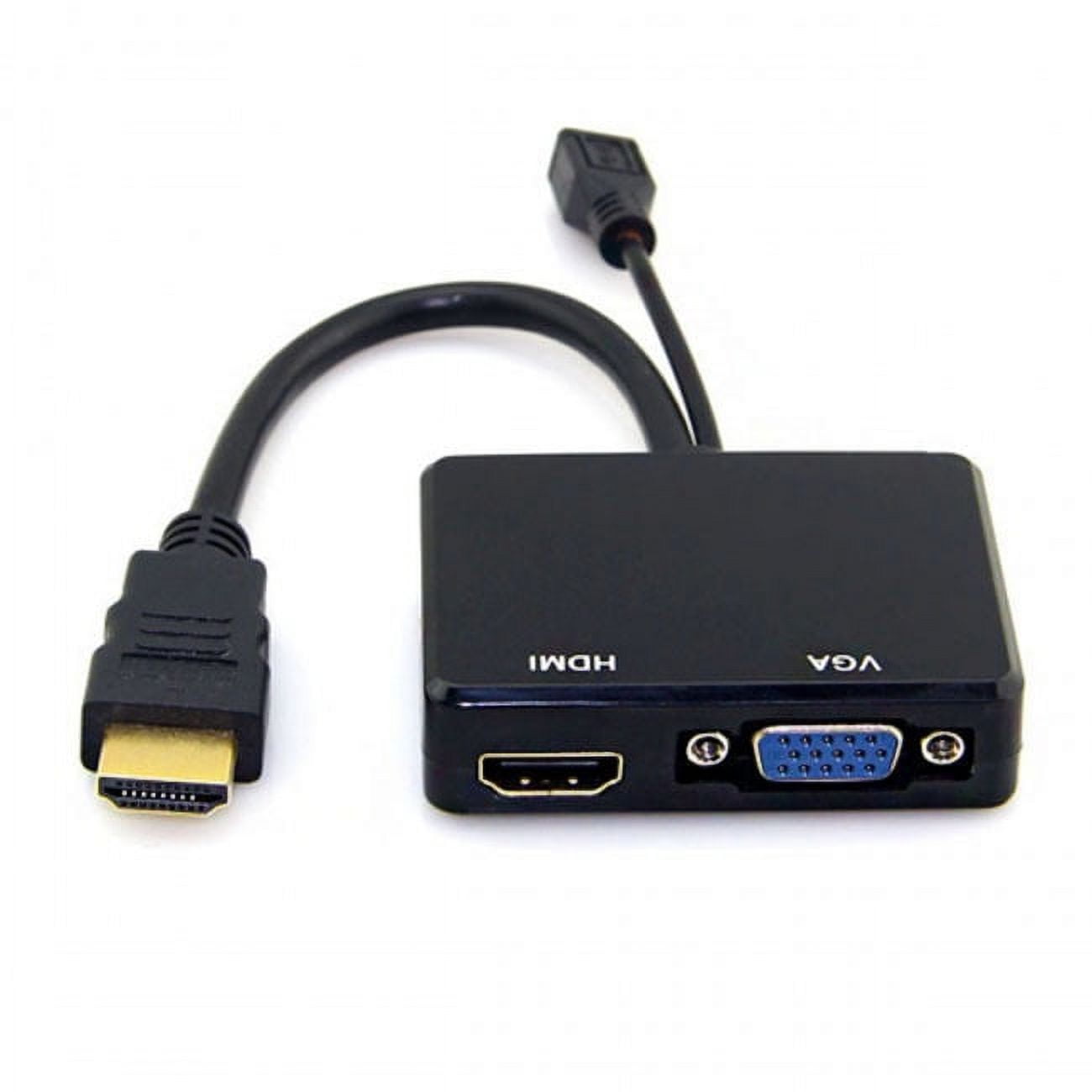 JSER HDMI to VGA HDMI Female Splitter with Audio Video Cable Converter ...