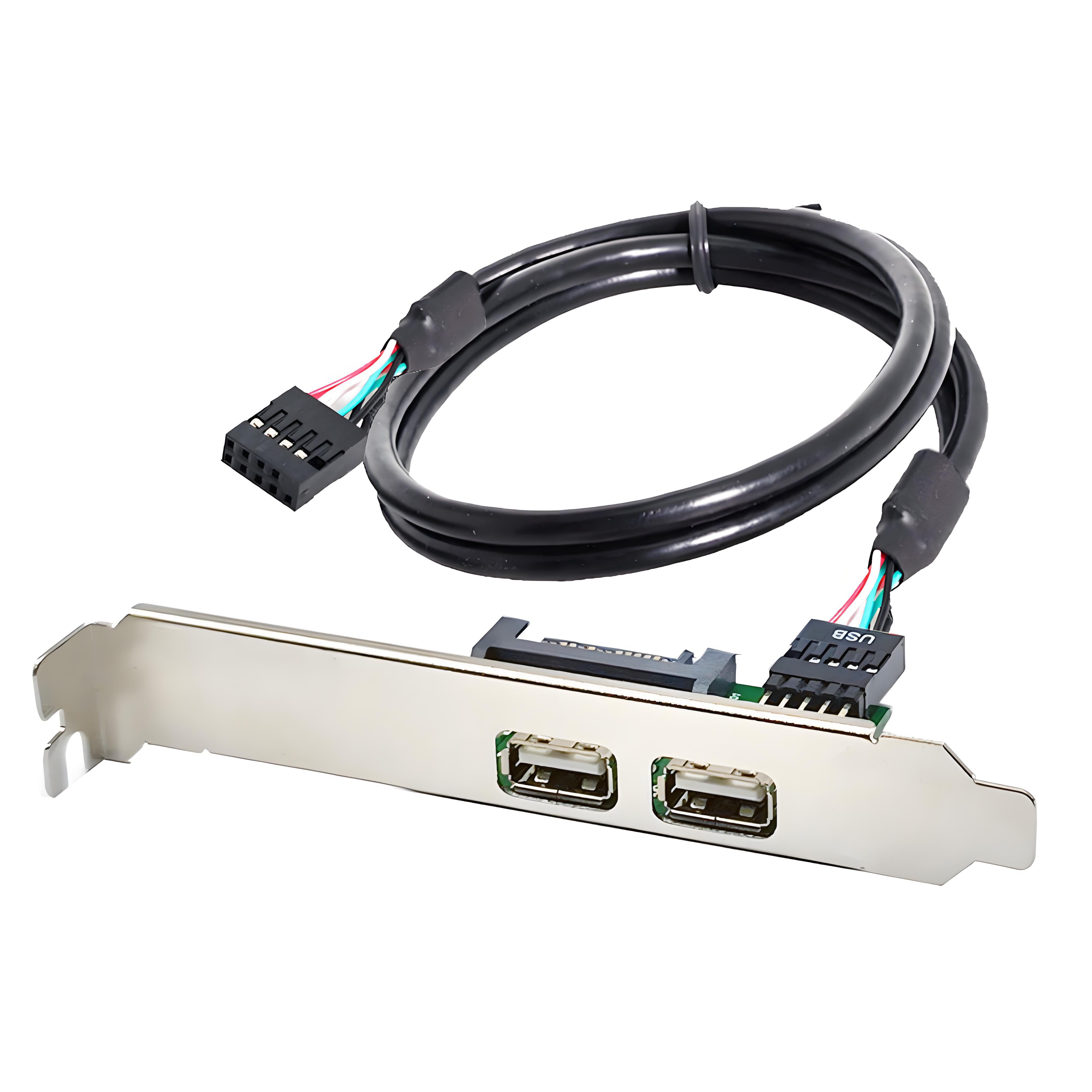 JSER Internal Dual USB2.0 Female Mount Panel to Motherboard 9pin Baffle ...