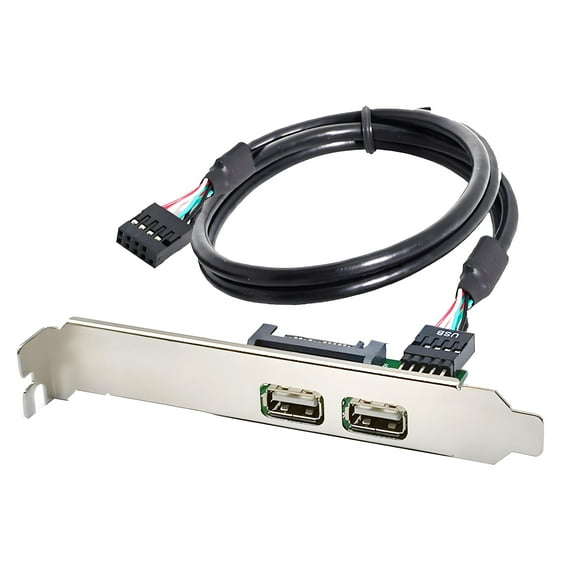 JSER Internal Dual USB2.0 Female Mount Panel to Motherboard 9pin Baffle ...