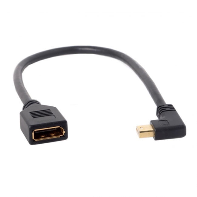 JSER Left Angled Mini DP DisplayPort 90 Degree to DisplayPort Female ...