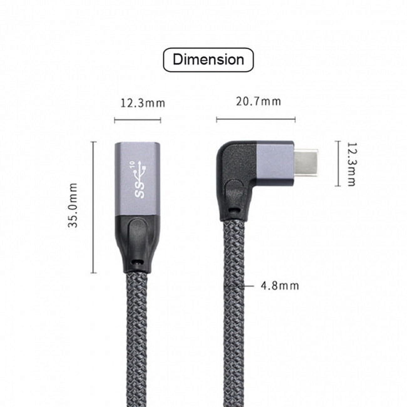JSER Left Right Angled USB-C USB 3.1 Type C Male to Female Extension ...
