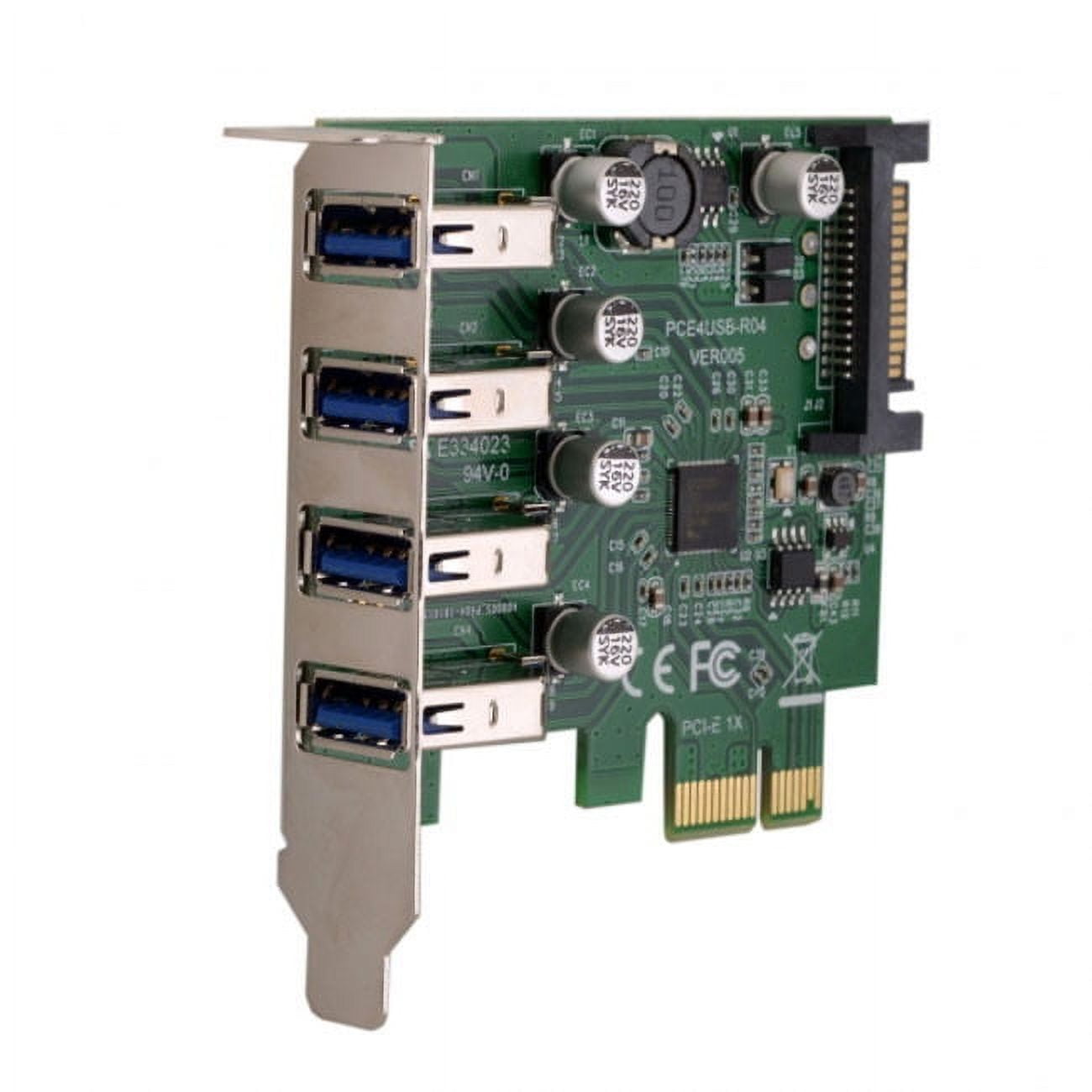 JSER Low Profile 4 Ports PCI-E to USB 3.0 HUB PCI Express Expansion ...