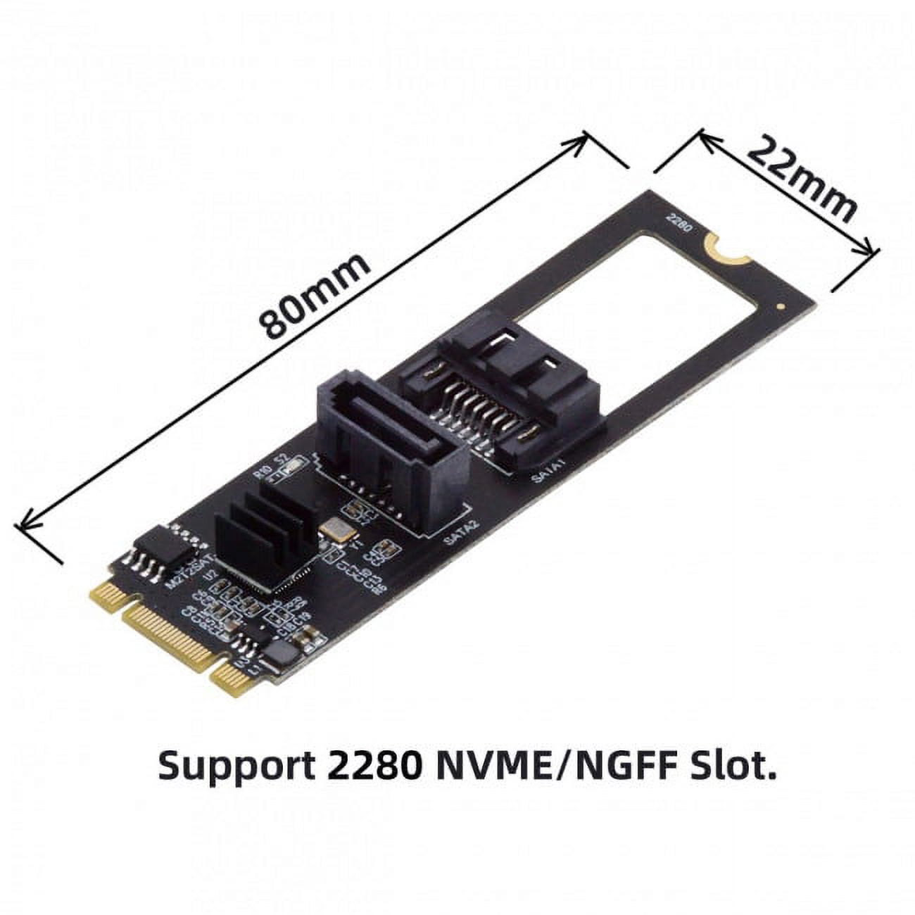 JSER NGFF Key B+M PCI Express to SATA 3.0 6Gbps Dual Ports Vertical ...
