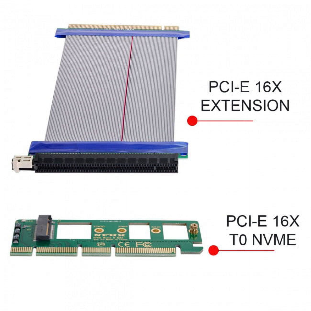 JSER NGFF M-key NVME AHCI SSD to PCI-E 3.0 16x x16 Vertical Adapter ...