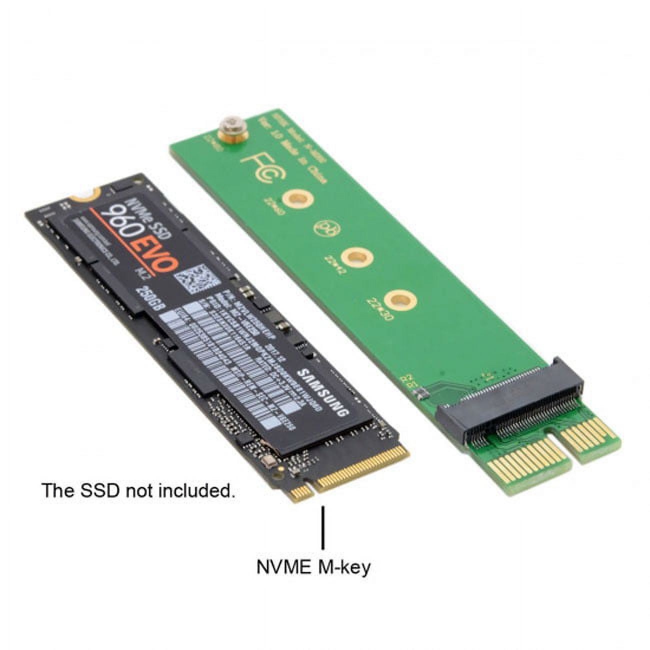 JSER NGFF M-key NVME AHCI SSD to PCI-E 3.0 1x x1 Vertical Adapter for ...