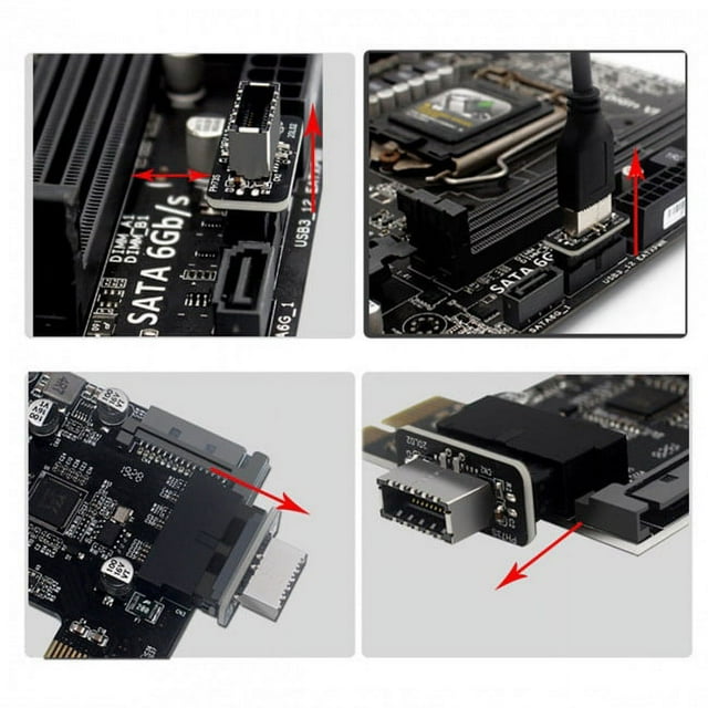 JSER Overmold USB 3.1 Front Panel Socket Key-A Type-E to USB 3.0 20Pin ...