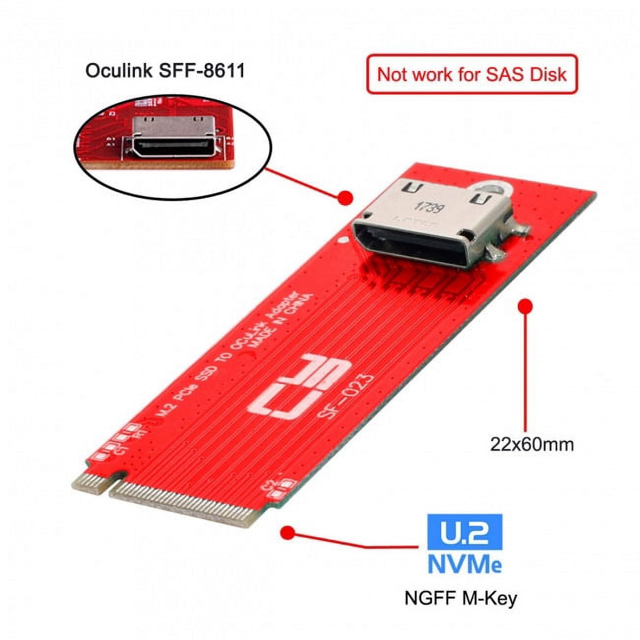 JSER PCI-E 3.0 M.2 M-key to Oculink SFF-8612 SFF-8611 Host Adapter for PCIe Nvme SSD 2260 ...