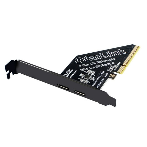 JSER PCI-Express 4.0 PCIE 8x Detachable to Dual Oculink SFF-8612 SFF ...