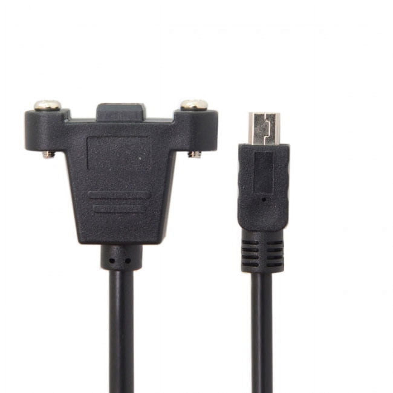 JSER Panel Mount Type Mini USB 5Pin Male to Female Extension Adapter Cable with Screws 50cm ...