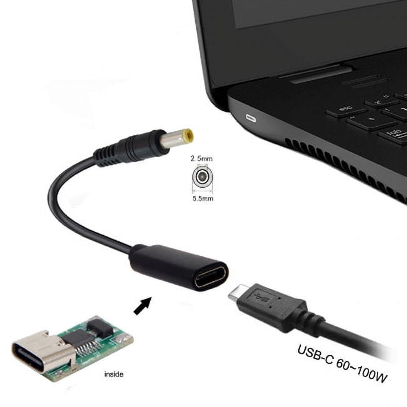 JSER Type C USB-C Female Input to DC 5.5*2.5mm Power PD Charge Cable ...