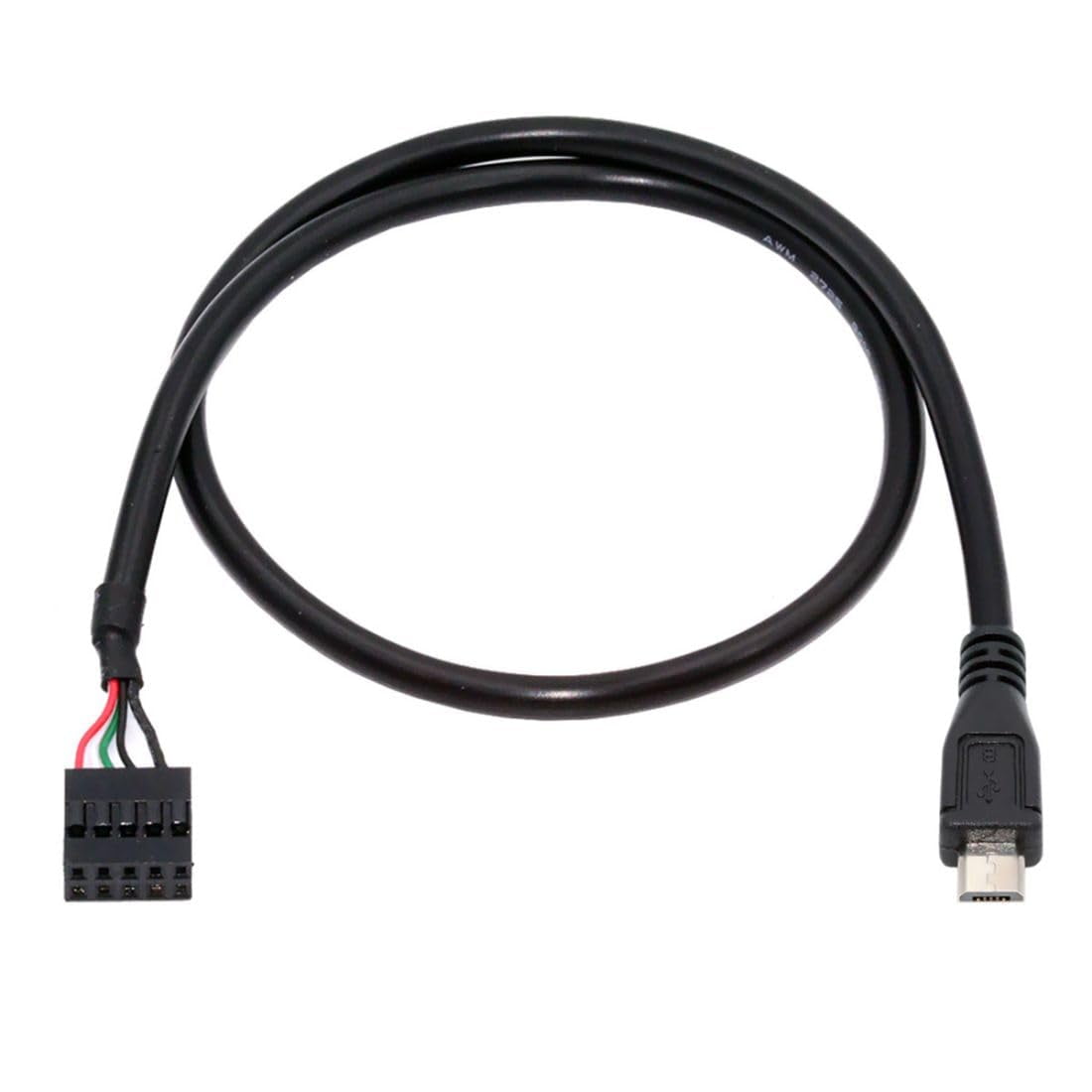 JSER USB 2.0 Motherboard 9pin 10pin Header to Micro USB 5Pin Cable 50cm ...
