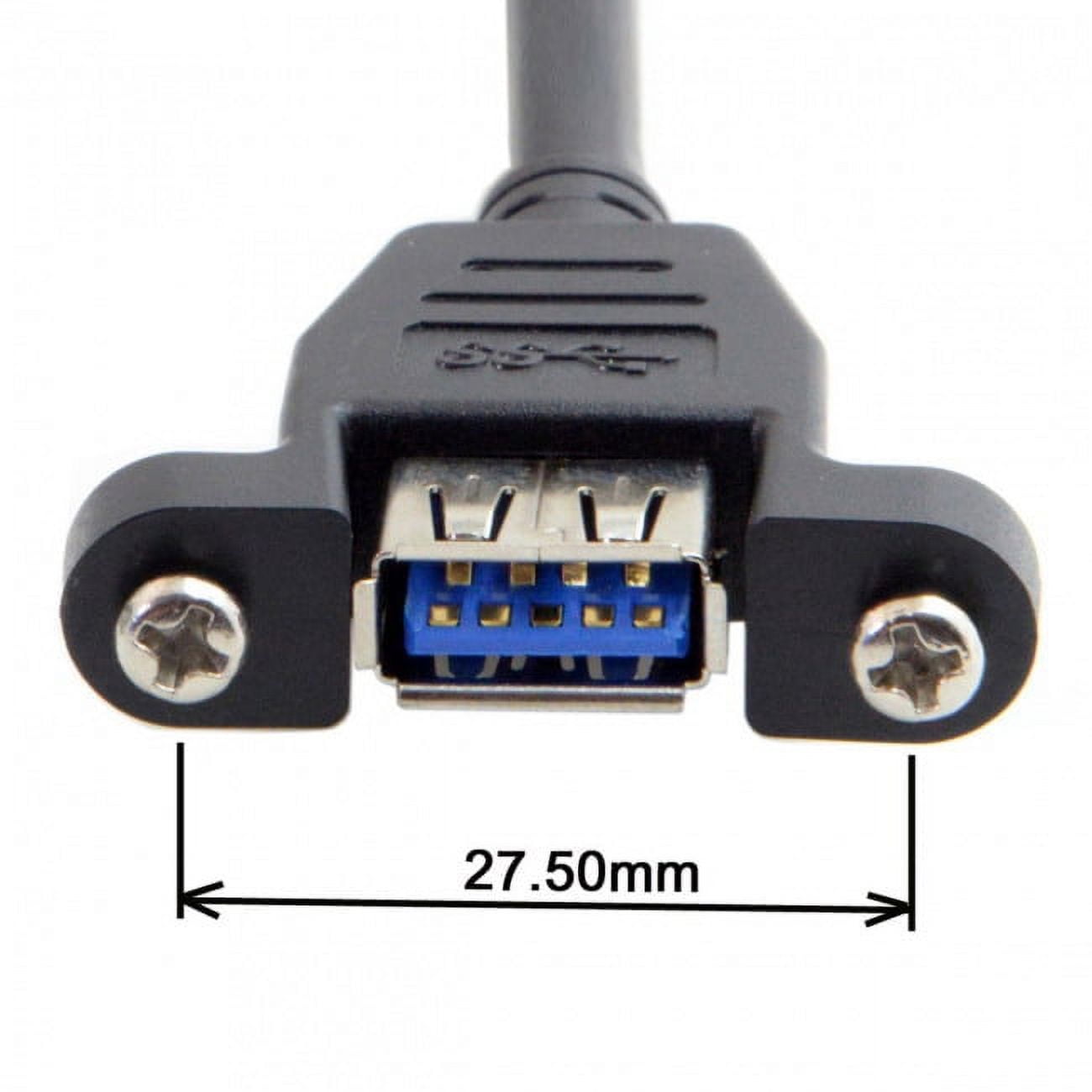 JSER USB 3.0 Single Port A Female Screw Mount Type to Down Angled ...
