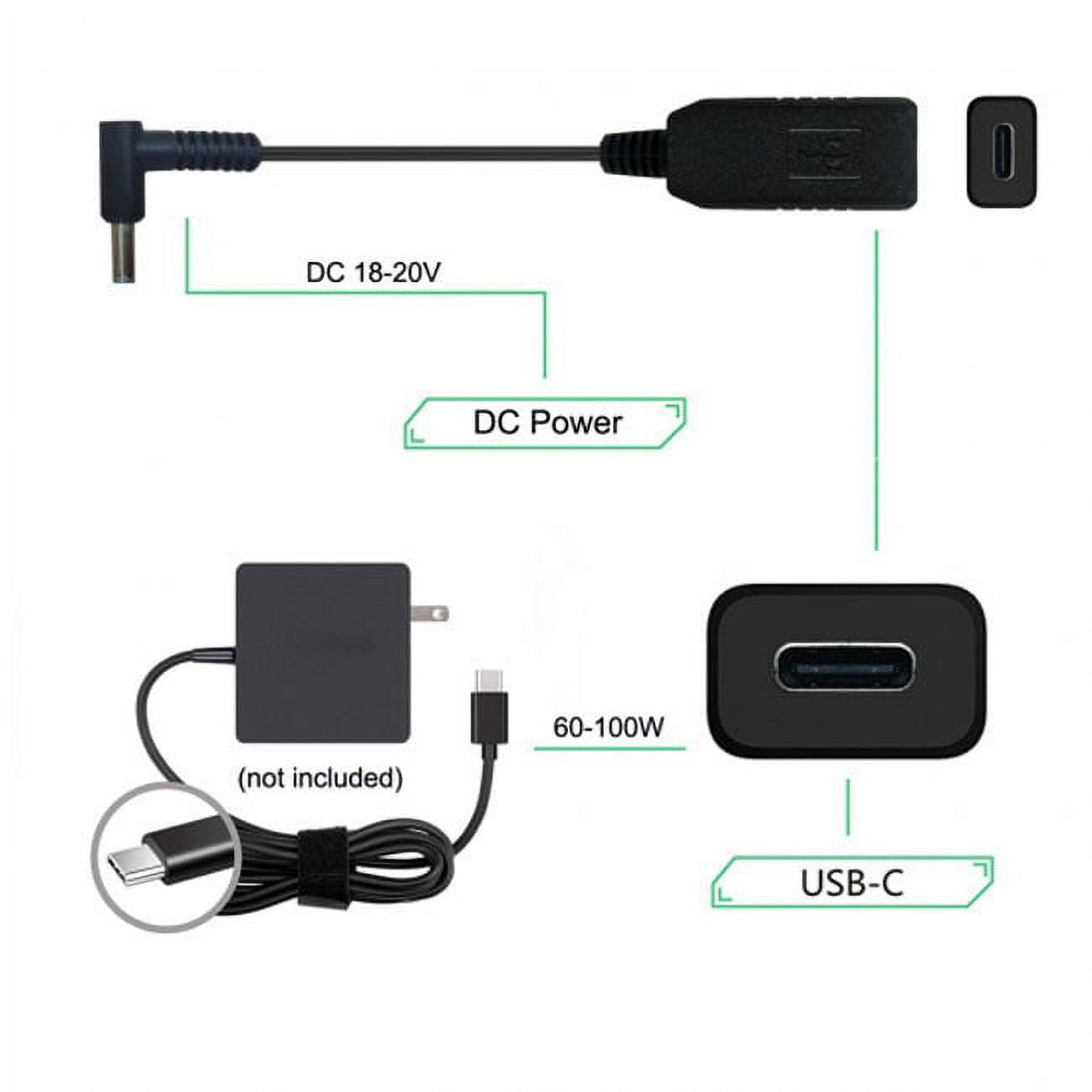 JSER USB 3.1 Type C USB-C to DC 20V 4.5 3.0mm Power Plug PD Emulator ...