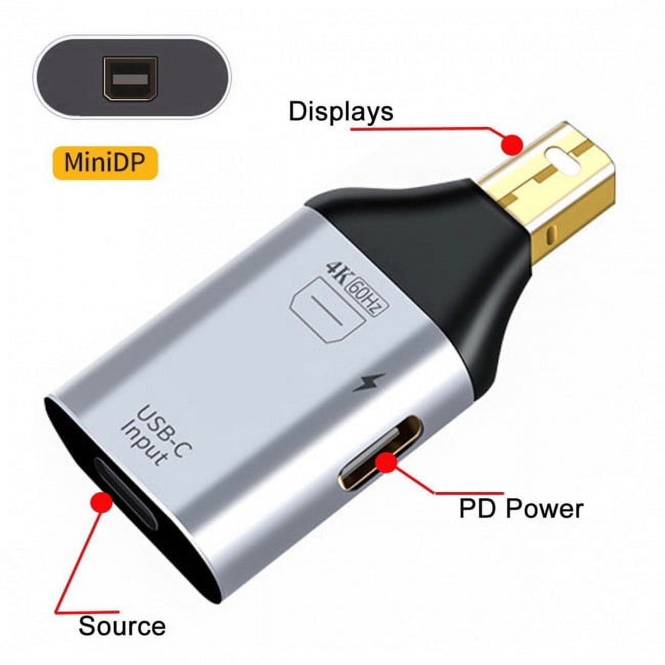 JSER USB-C Type C Female Source to Mini Displayport DP Sink HDTV PD ...