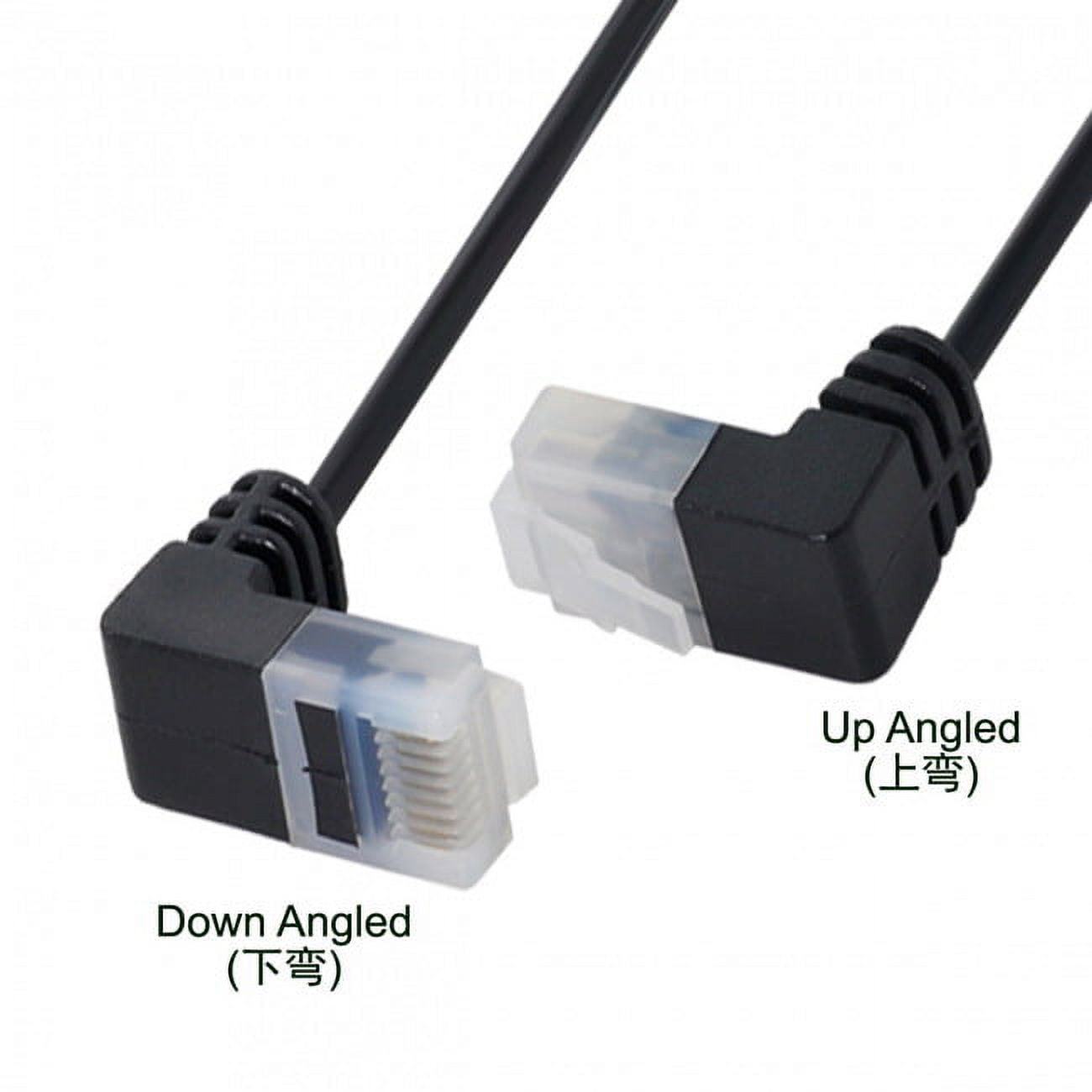 JSER Ultra Slim Cat6 Ethernet Cable RJ45 Down to Up Angled 25cm UTP Network Cable Patch Cord 90 ...