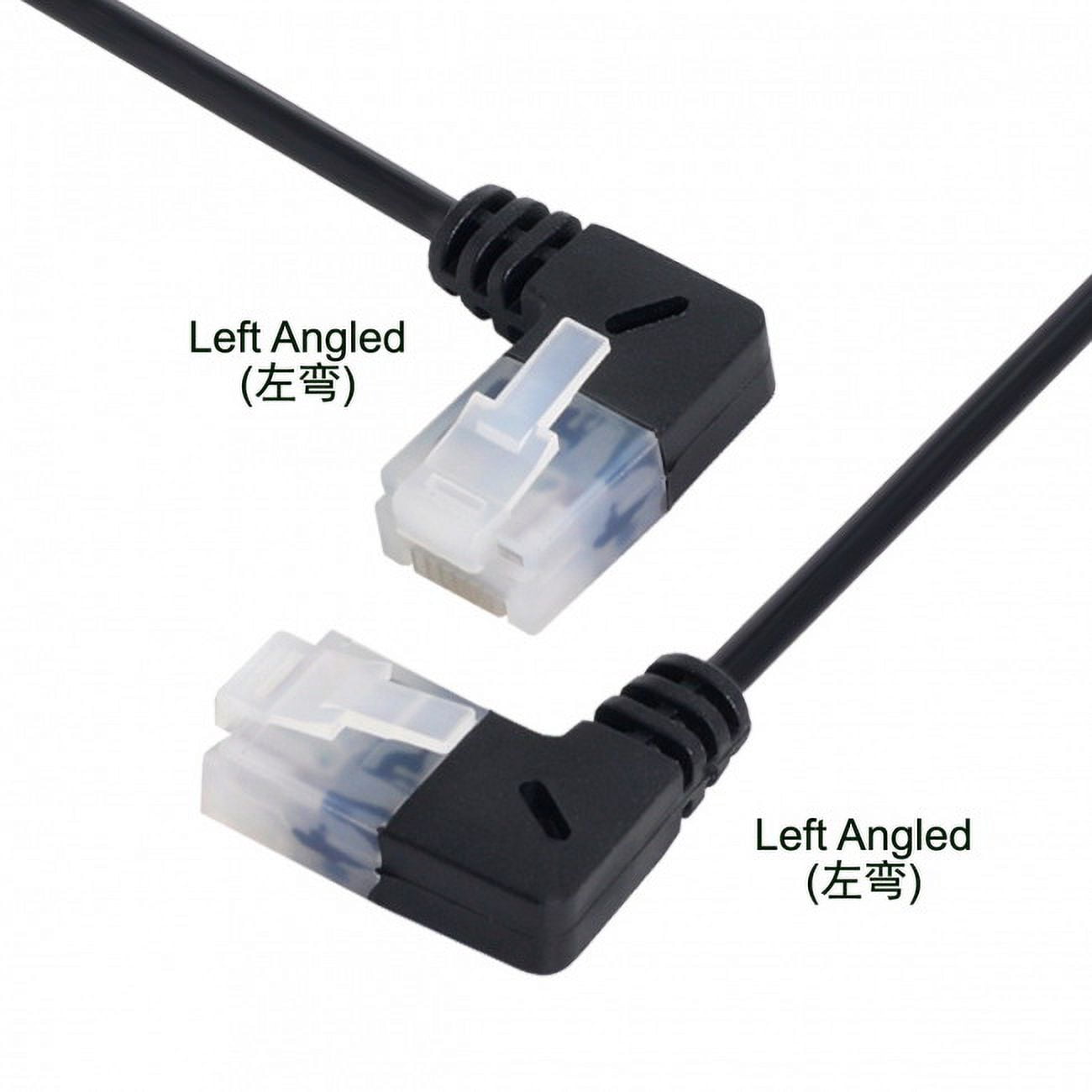 JSER Ultra Slim Cat6 Ethernet Cable RJ45 Left Angled 25cm UTP Network ...