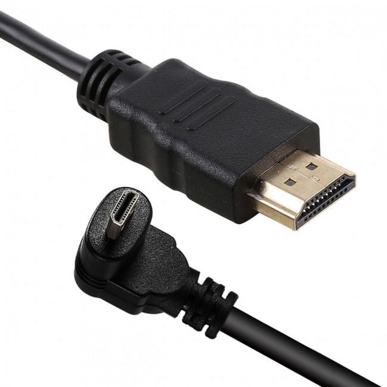 JSER Up Angled 90 Degree Micro HDMI to HDMI Male HDTV Cable for Cell ...