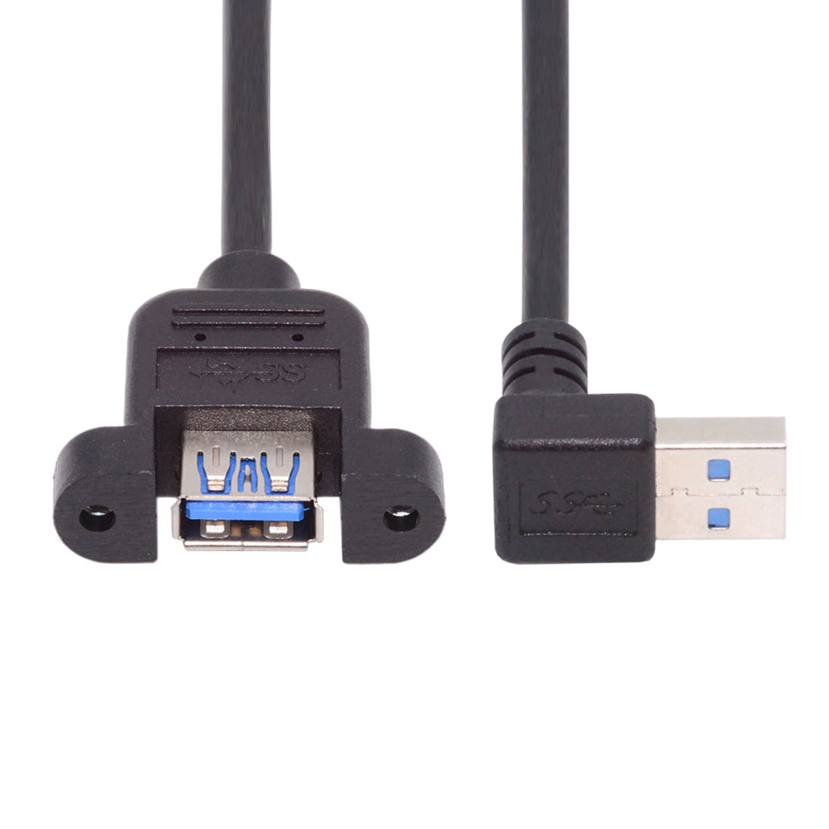 JSER Up Angled USB 3.0 Male to Female Type-A Panel Type Header Cable 90 ...