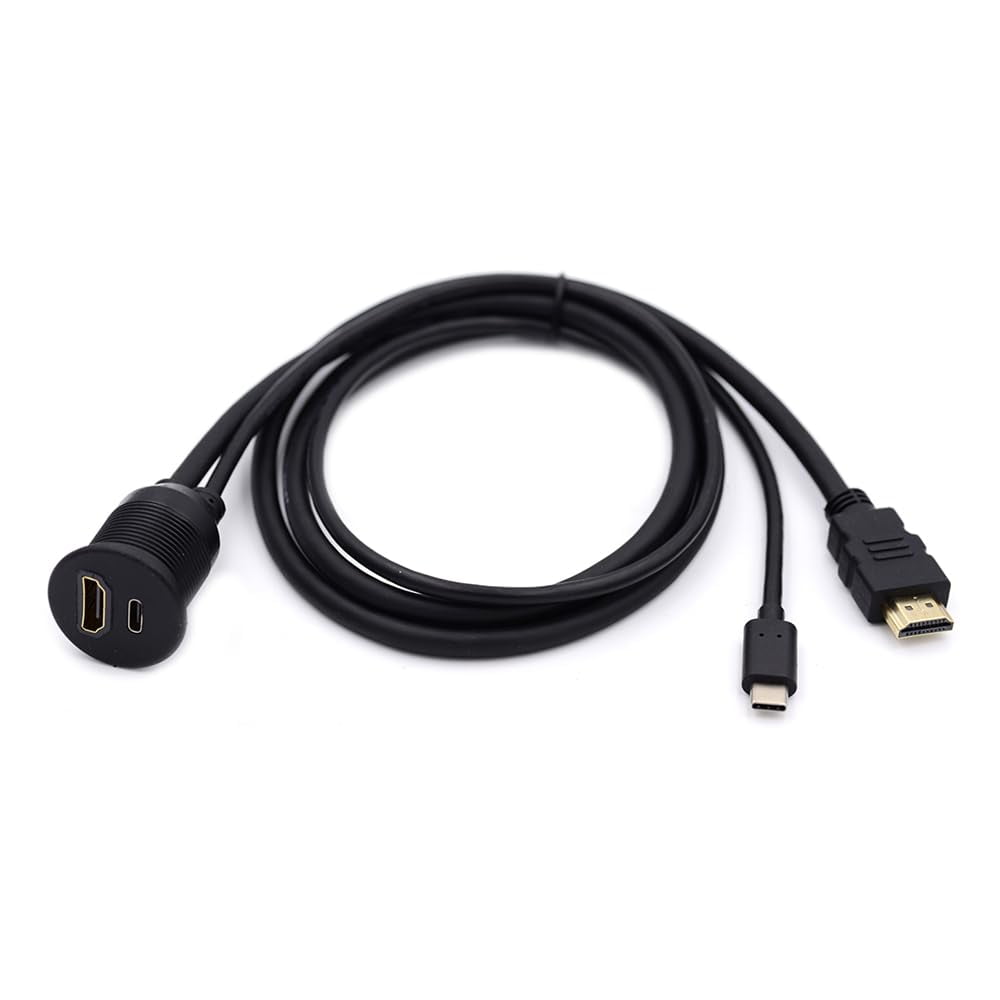 JSER Waterproof Dustproof USB-C Type-C USB 3.1 &HDMI 4K Extension Flush ...