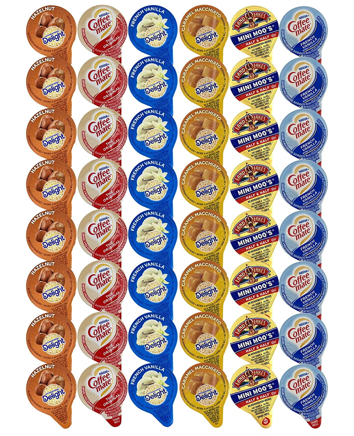 JSEVEN48 Assorted Coffee Creamer Singles Pack - 6 Flavored Variety ...