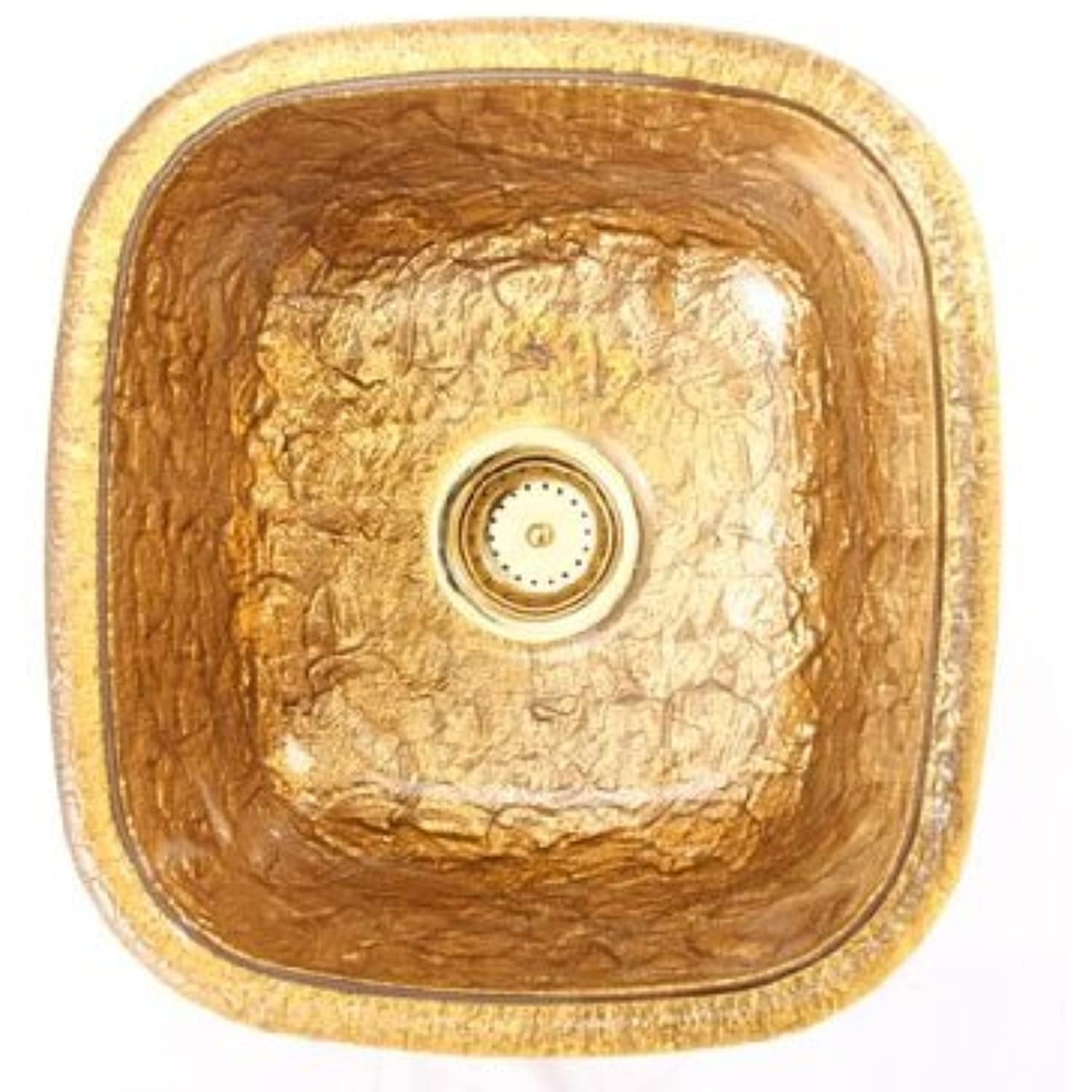 JSG Oceana 009-009-400 Undermount Kitchen Sink, 24K Gold, Glass Foil ...