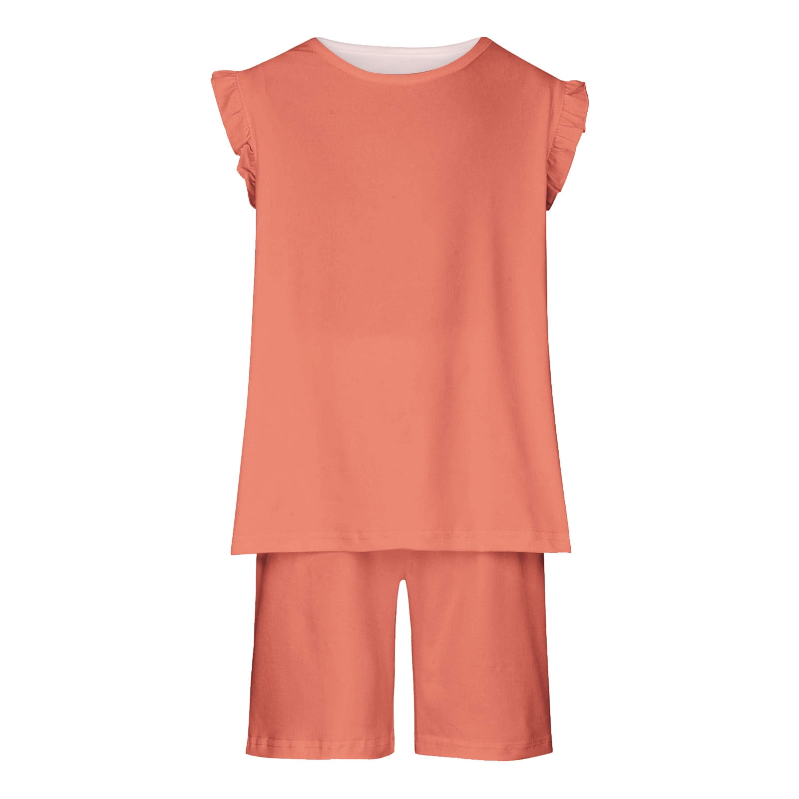 JSGEK 11-12 Years Kids Casual Loose Outfit Sets Little Girls Shorts and ...