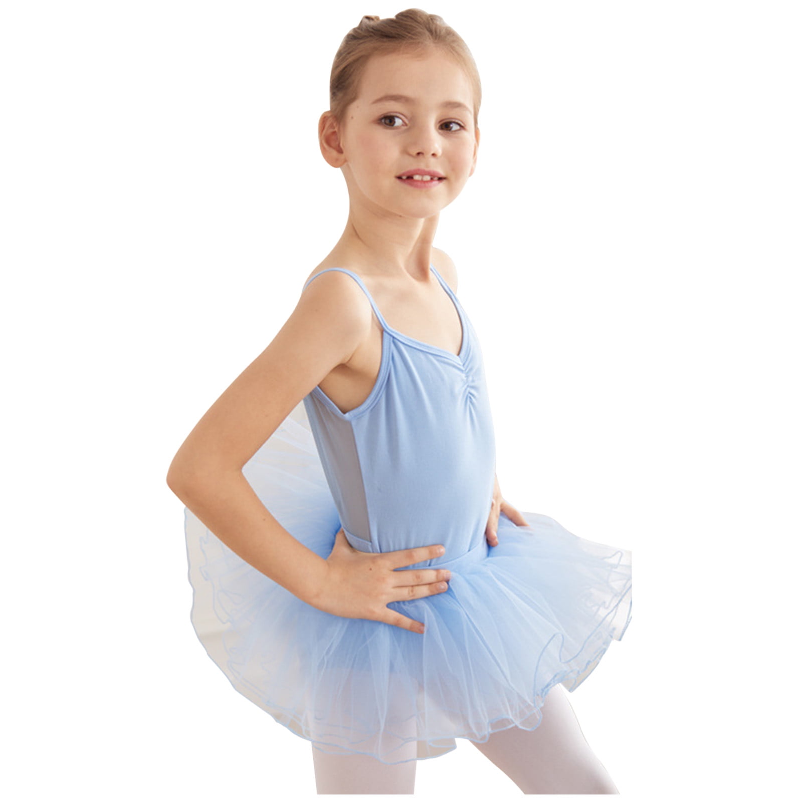 JSGEK 4-5 Years Kids Soft Solid Color Dance Unitards Fashion Sleeveless ...