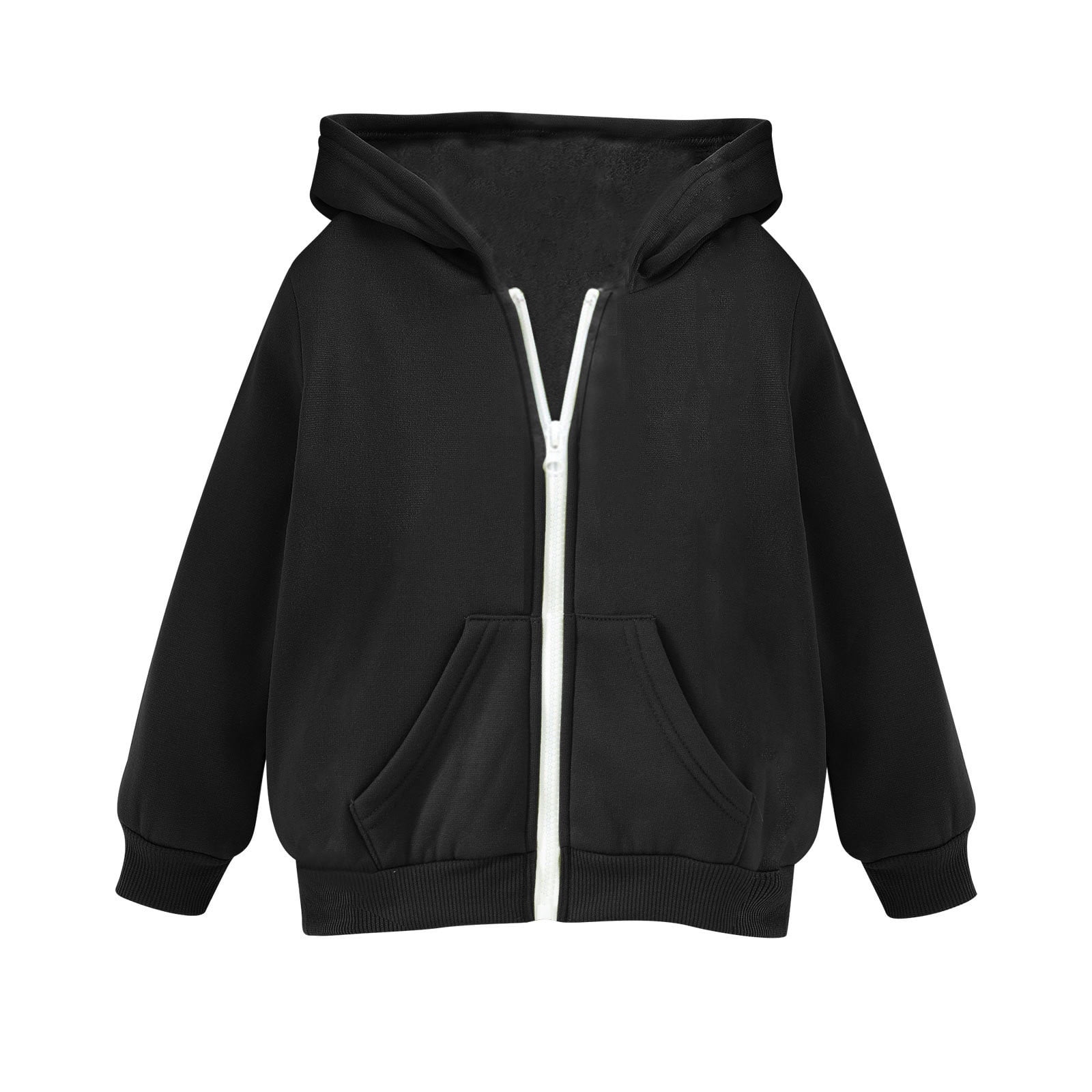 JSGEK Children Fleece Lined Jackets Long Sleeve Hooded Casual Kids ...