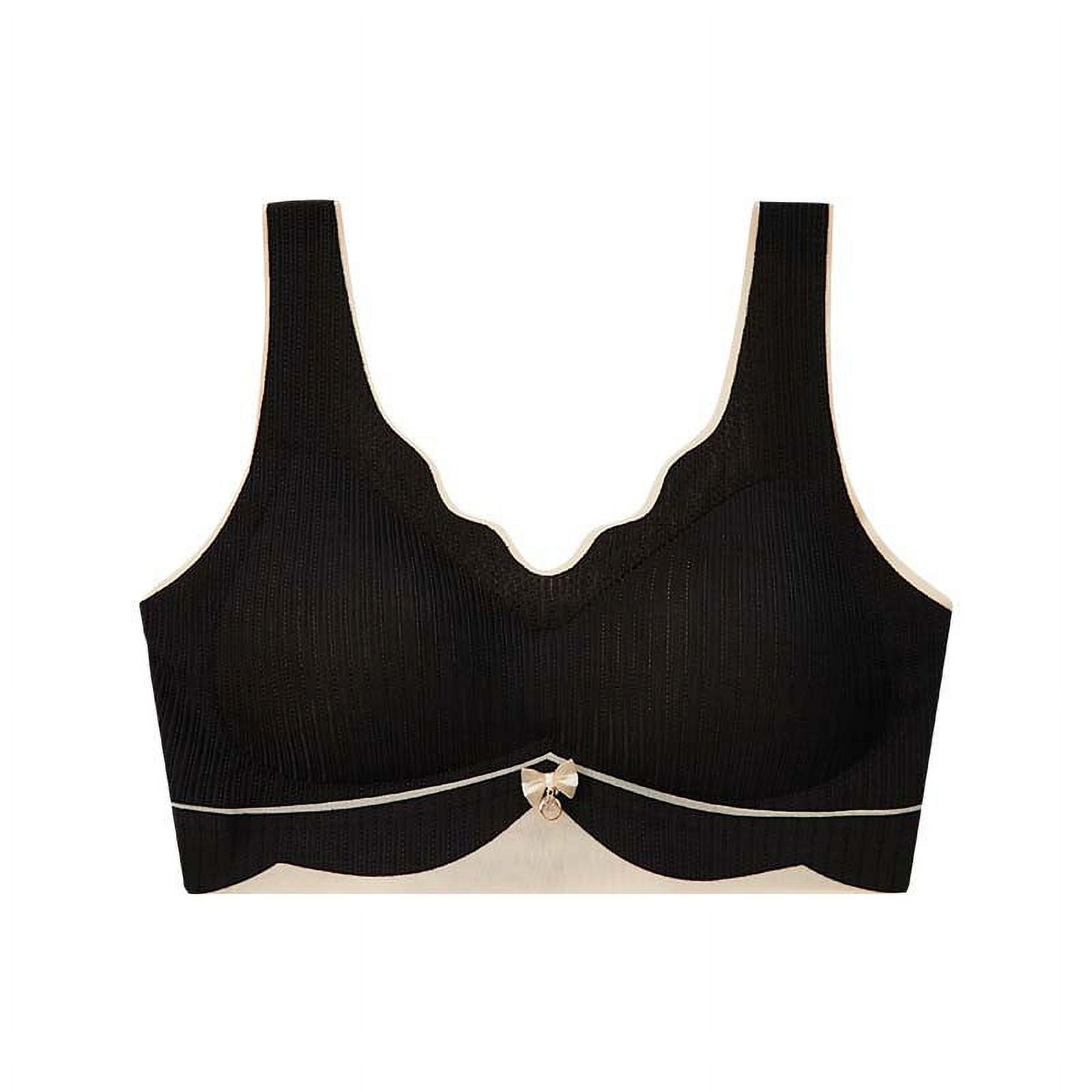 Jsgek Soft Plus Size Lace Bra Breathable Regular Fit Sexy Seamless Push