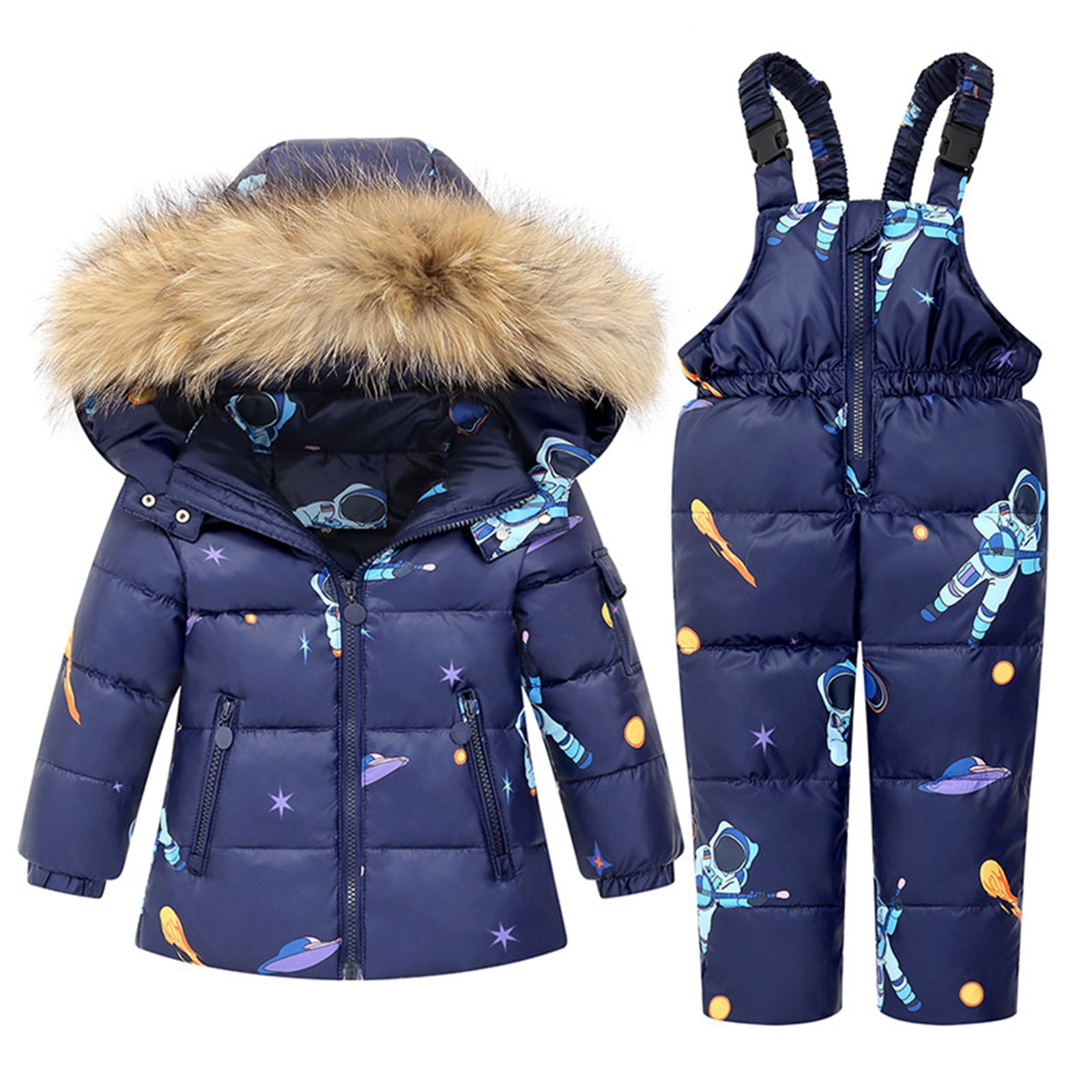 JSGEK Toddler Girl Snowsuit Casual Cute Winter Coat Girls' Heavyweight Insulated Snowsuit Kids ...