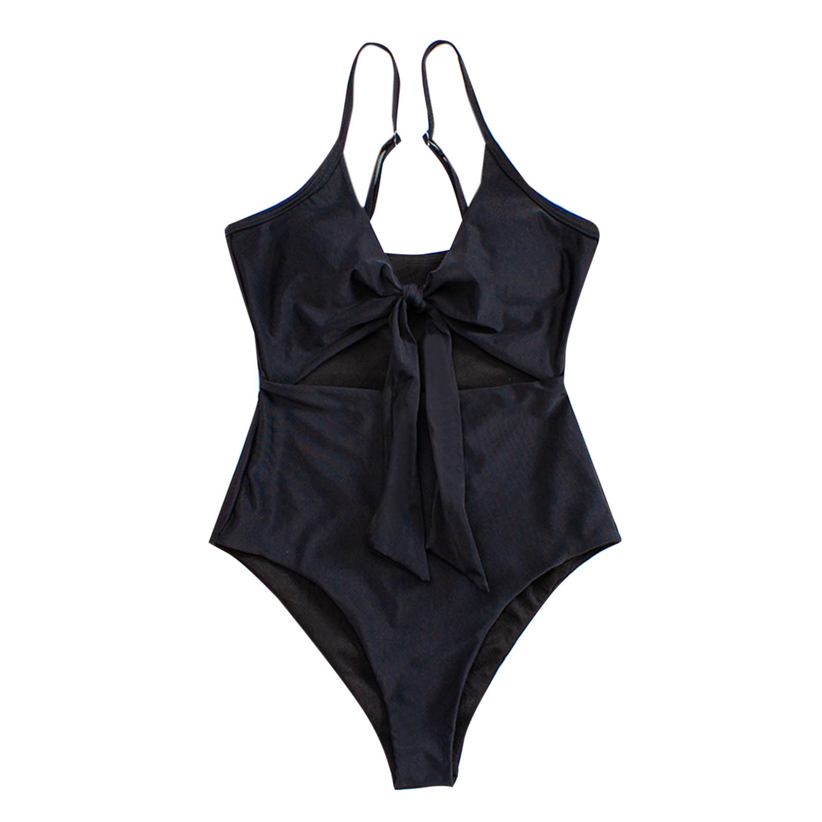 JSGEK Womens Cutout Back One Piece Swimsuit Halter Neck Design Tummy ...